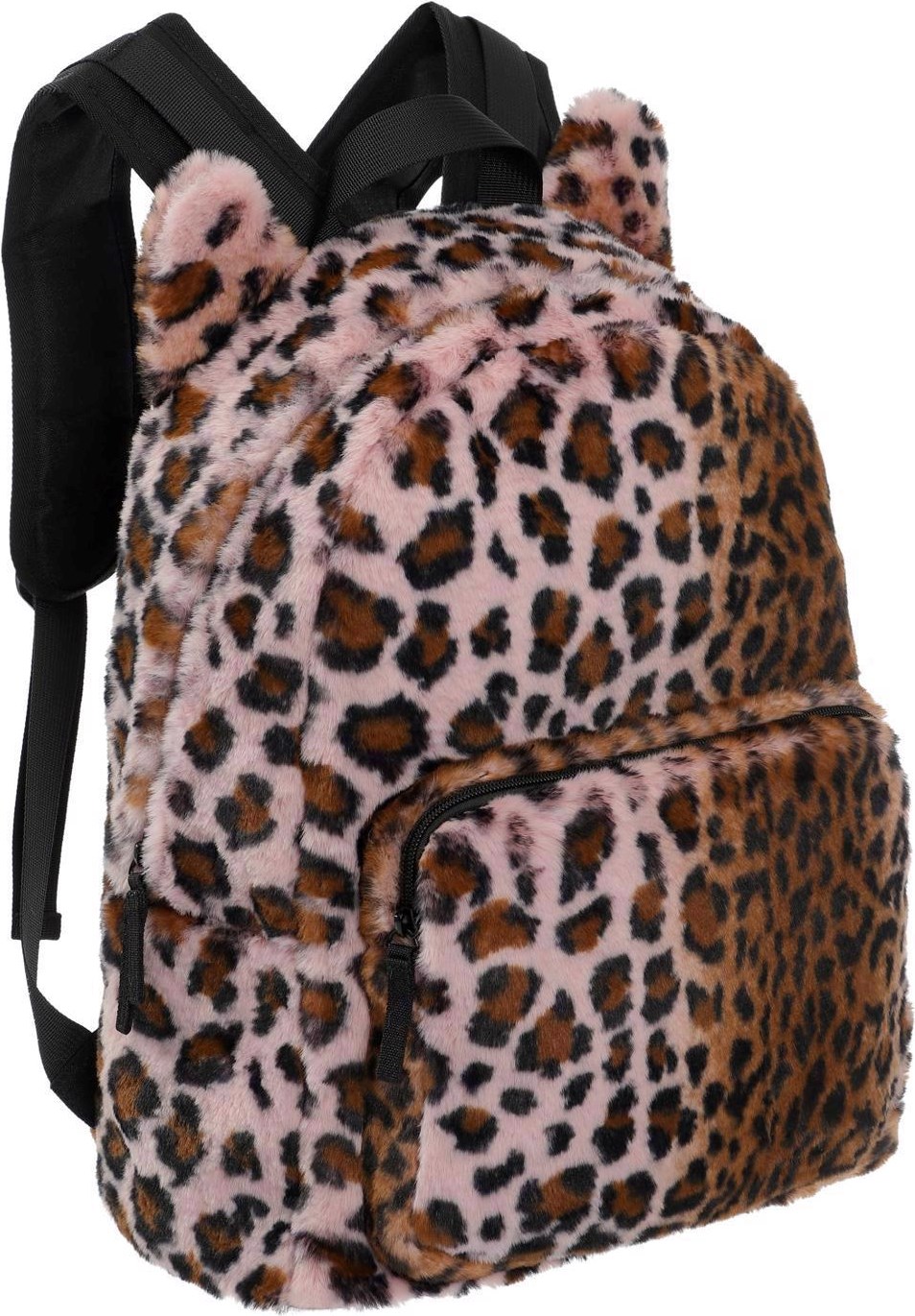 Furry Backpack - Pink Leopard - Fuskpälsryggsäck med rosa ...