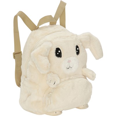 Furry Bag - Pearled Ivory - Liten vit kaninryggsäck i päls. - Molo