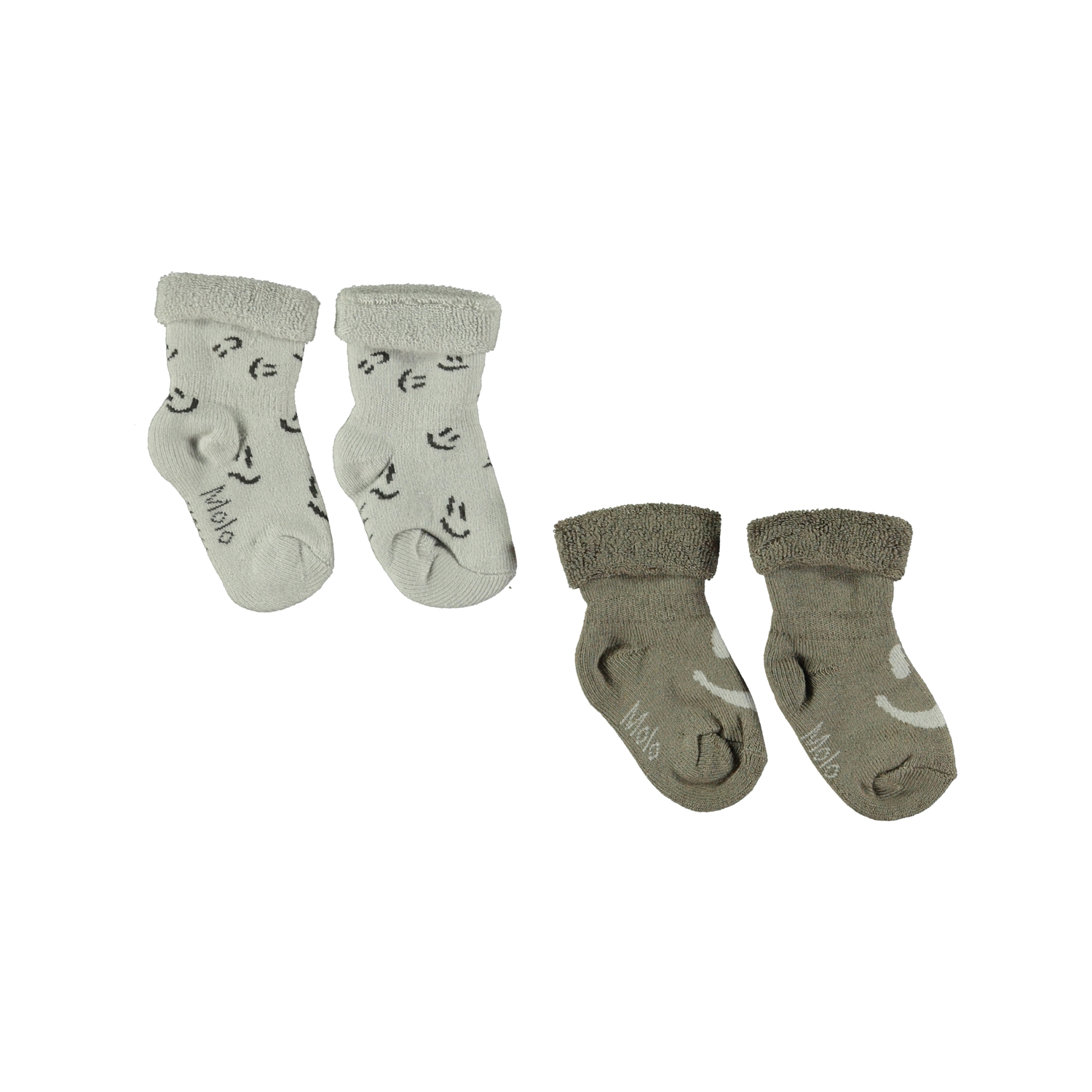 Nodda - Small Smiles - Babysokken in gris met omgeslagen boord and ...