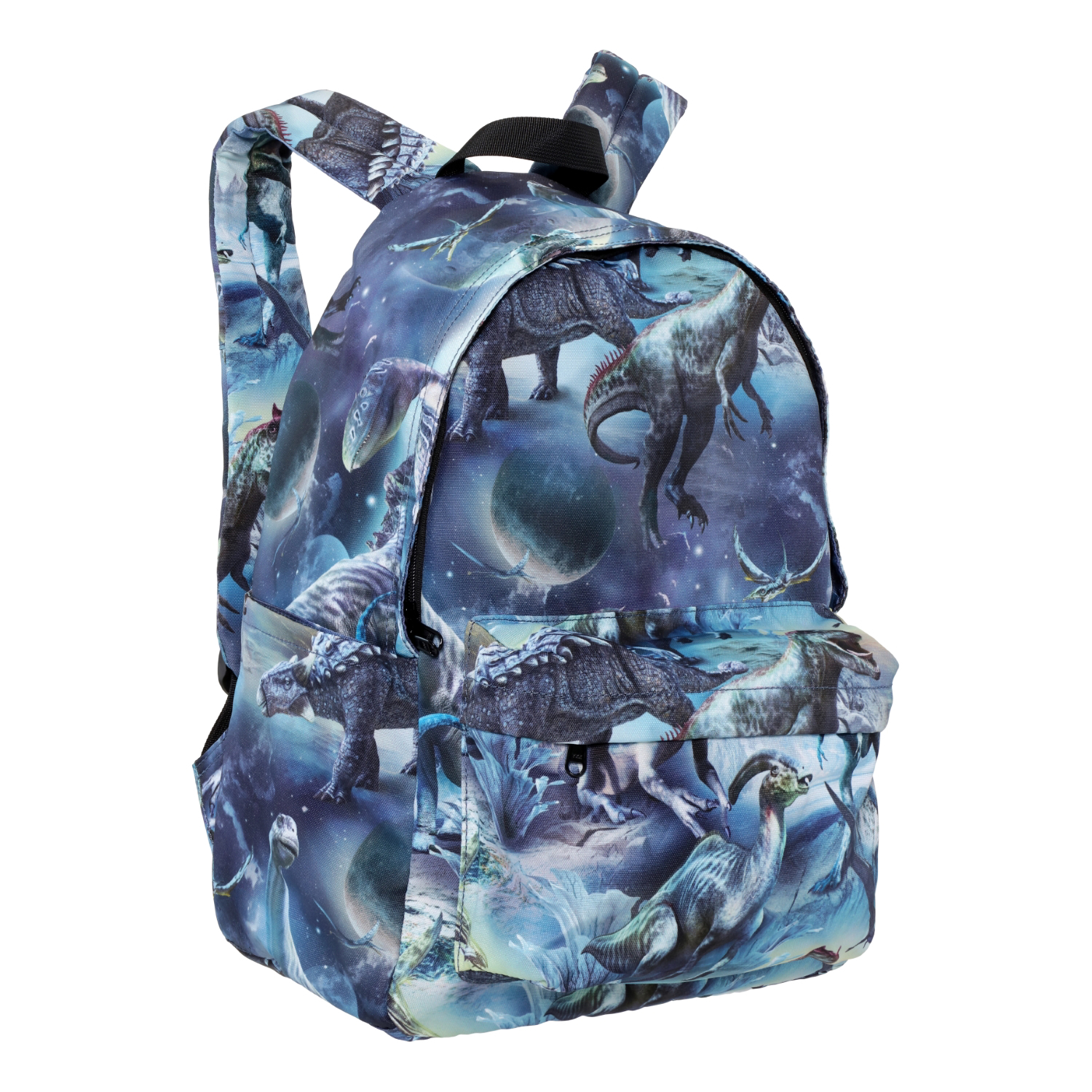 Backpack Mio - Dinoverse - Spacious blue backpack with dinosaur print ...