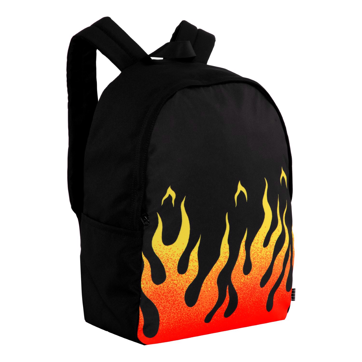 Backpack Solo - On Fire - Black backpack with flame motif on the front ...