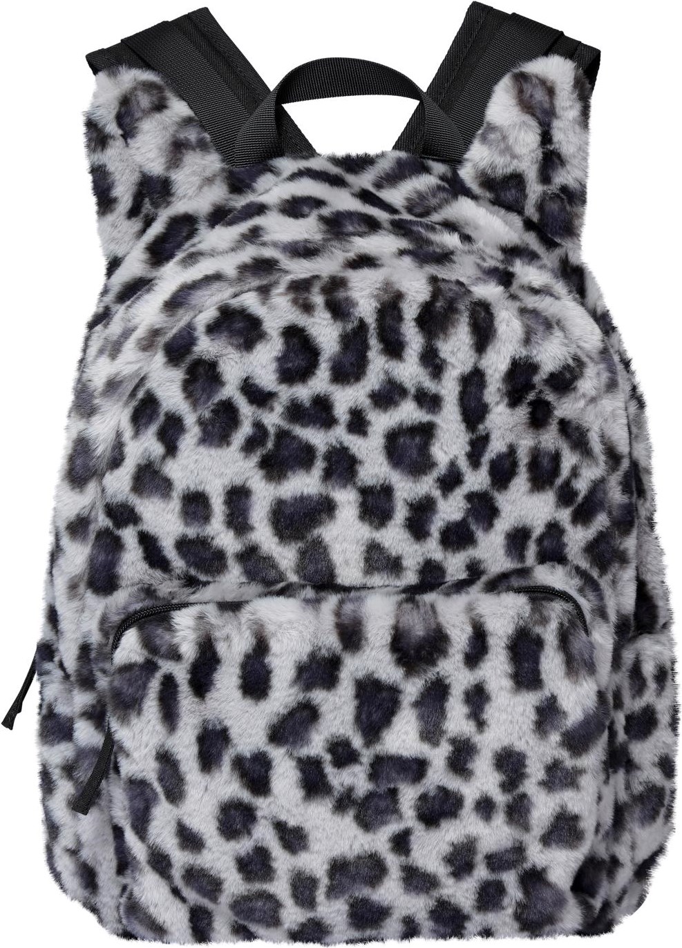 Furry Backpack - Snowy Leo Fur - Faux fur snow leopard rucksack - Molo