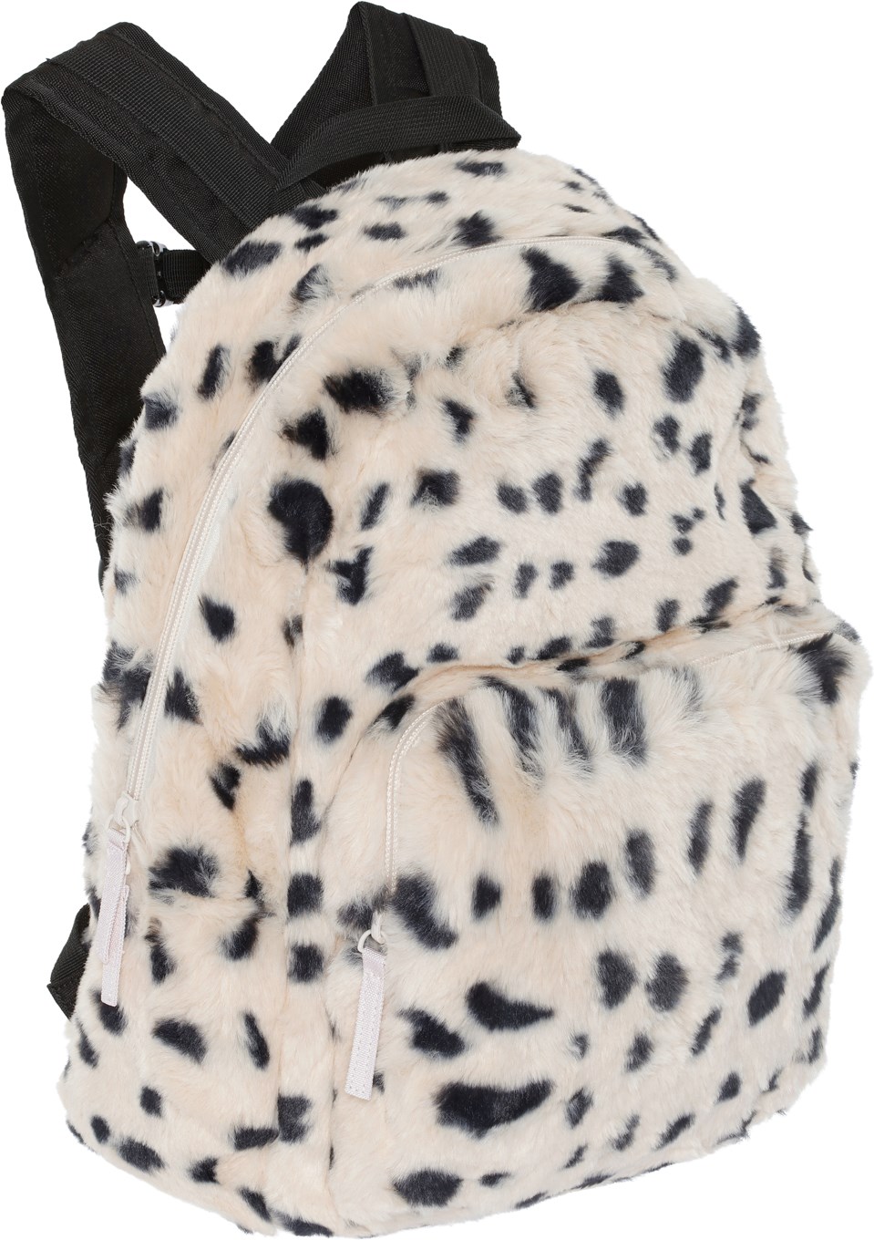 Furry Backpack - Wild Dot - Beige furry backpack with black dots - Molo