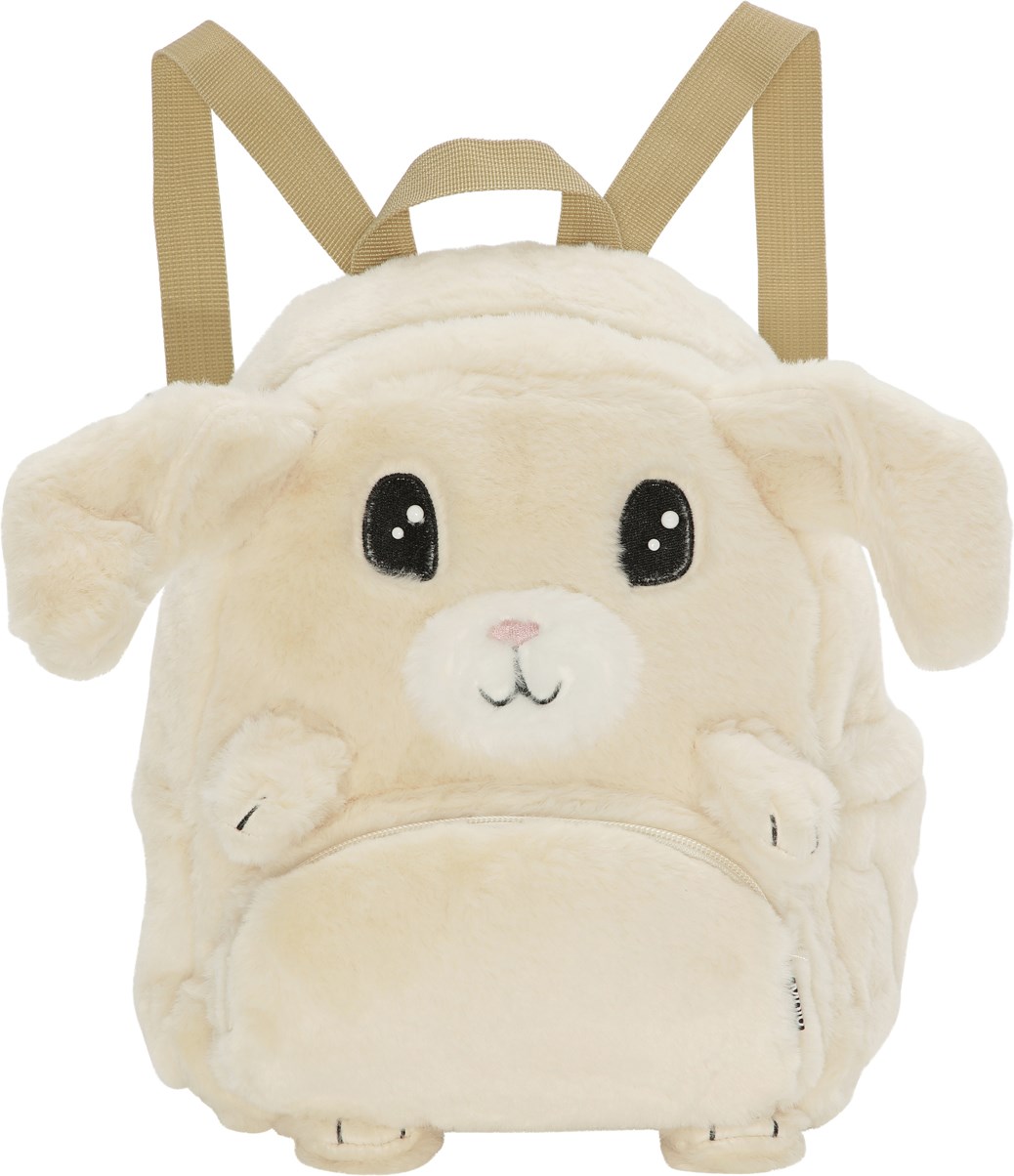 Furry Bag - Pearled Ivory - Small, white faux fur bunny rucksack - Molo