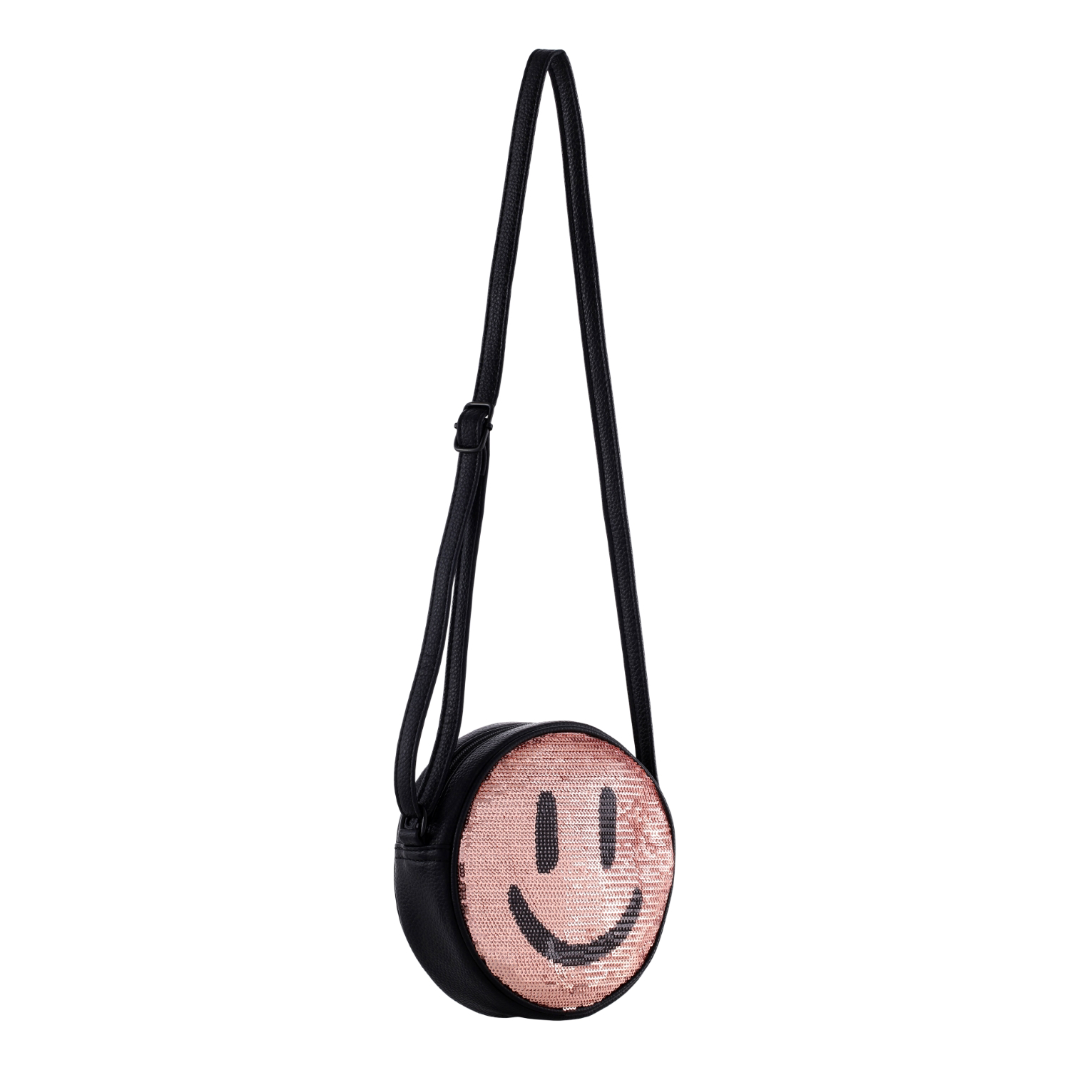 Glitter Smile Bag - Glitter - Black and pink crossbody bag with ...