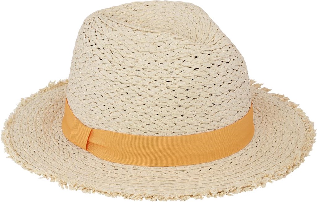 Sunhat - Straw - Light coloured straw hat with a yellow ribbon - Molo