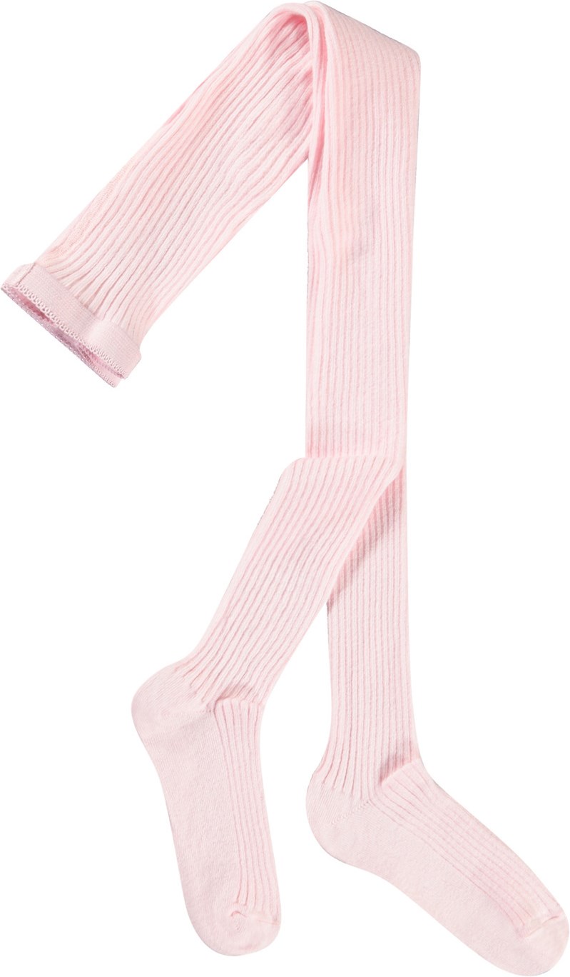 Rib Tights - Charlotte Pink - Pink ribbed tights for children. - Molo