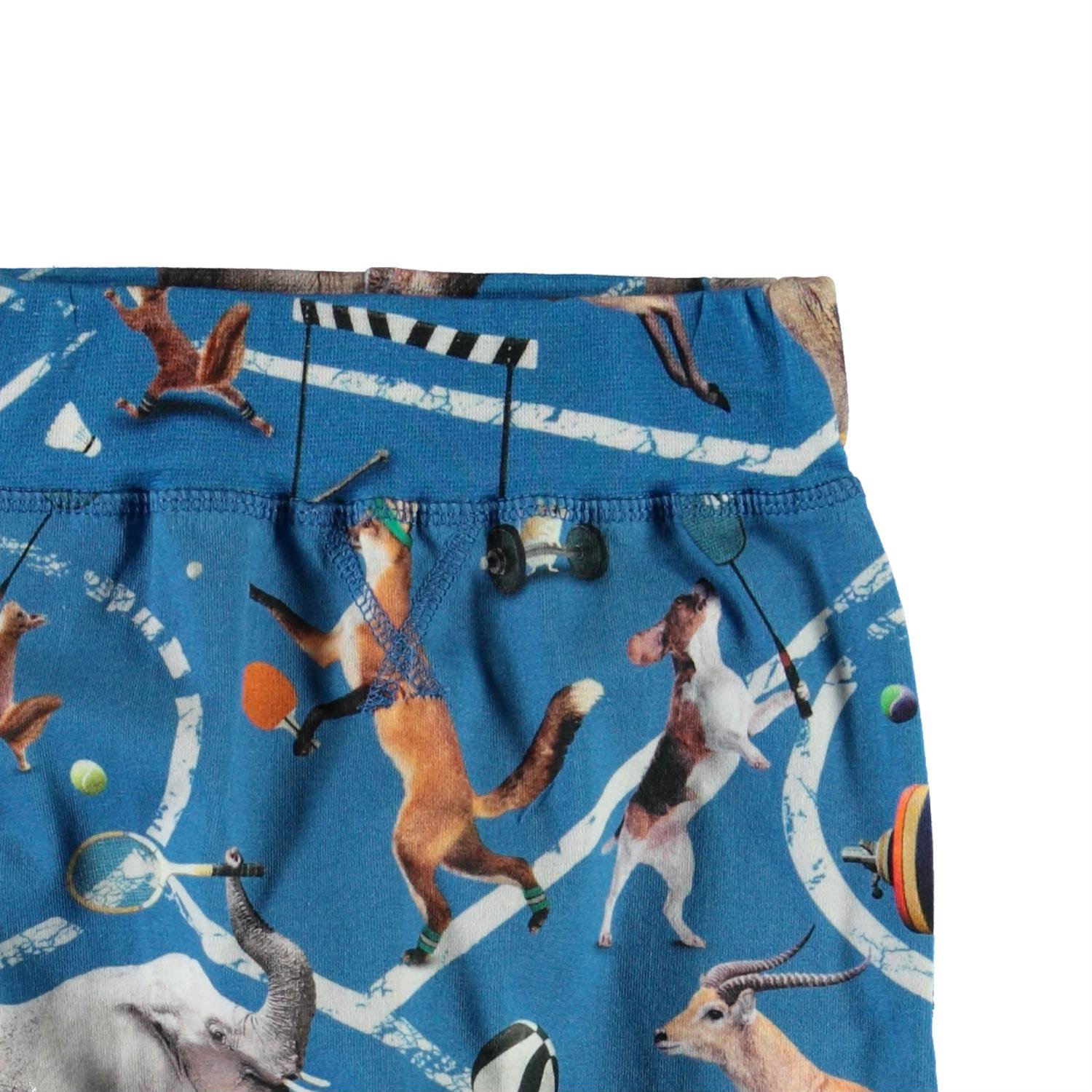 Sammy - Athletic Animals - Blå baby bukser med dyre print - Molo