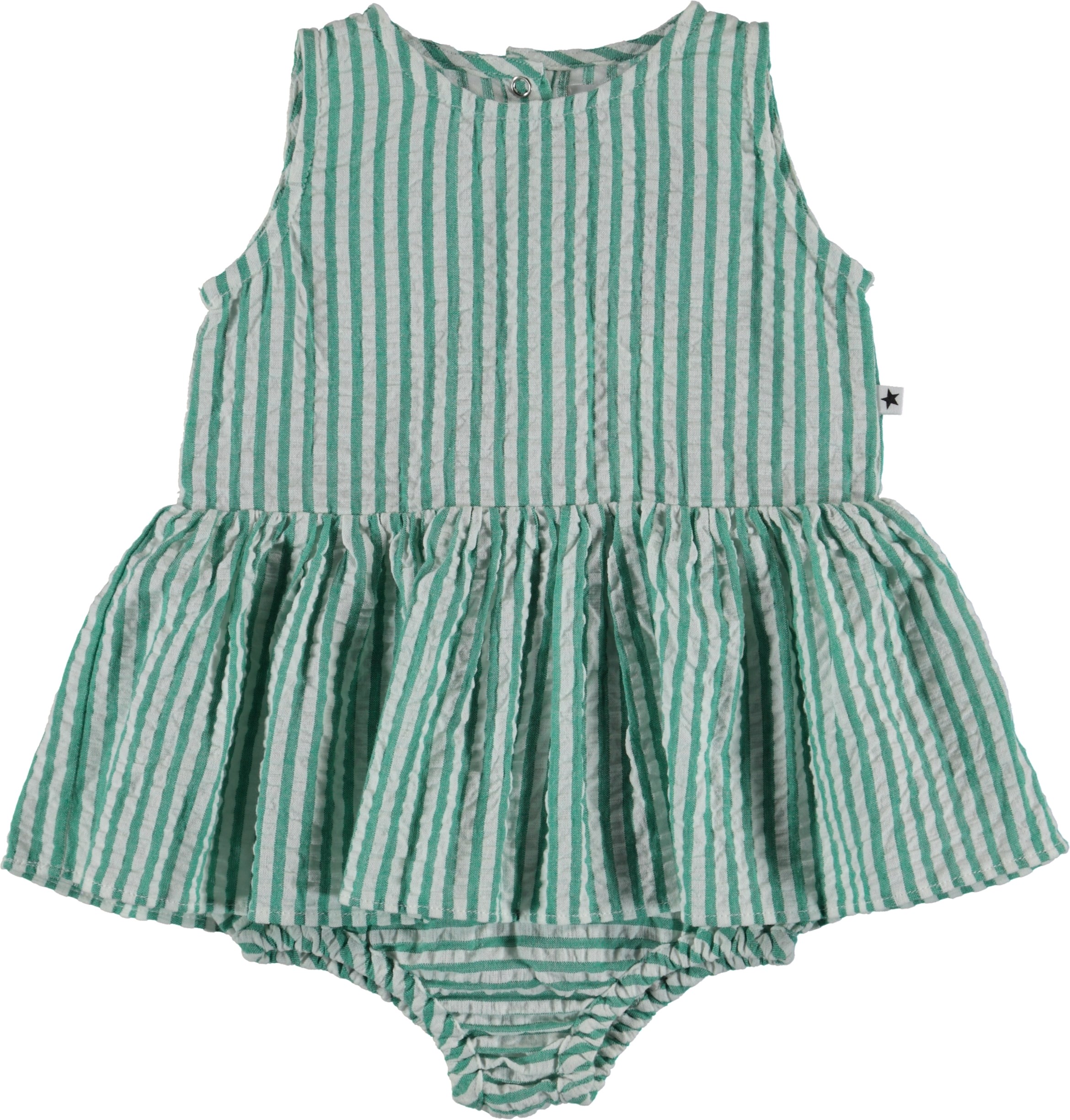 Cloudia - Green Stripe - Baby Bodysuit - Molo