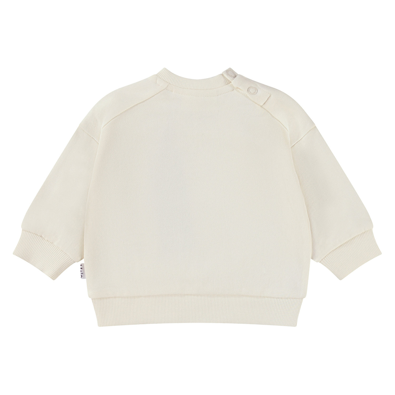 Dana - Pearled Ivory - White organic baby sweatshirt with smiling ...