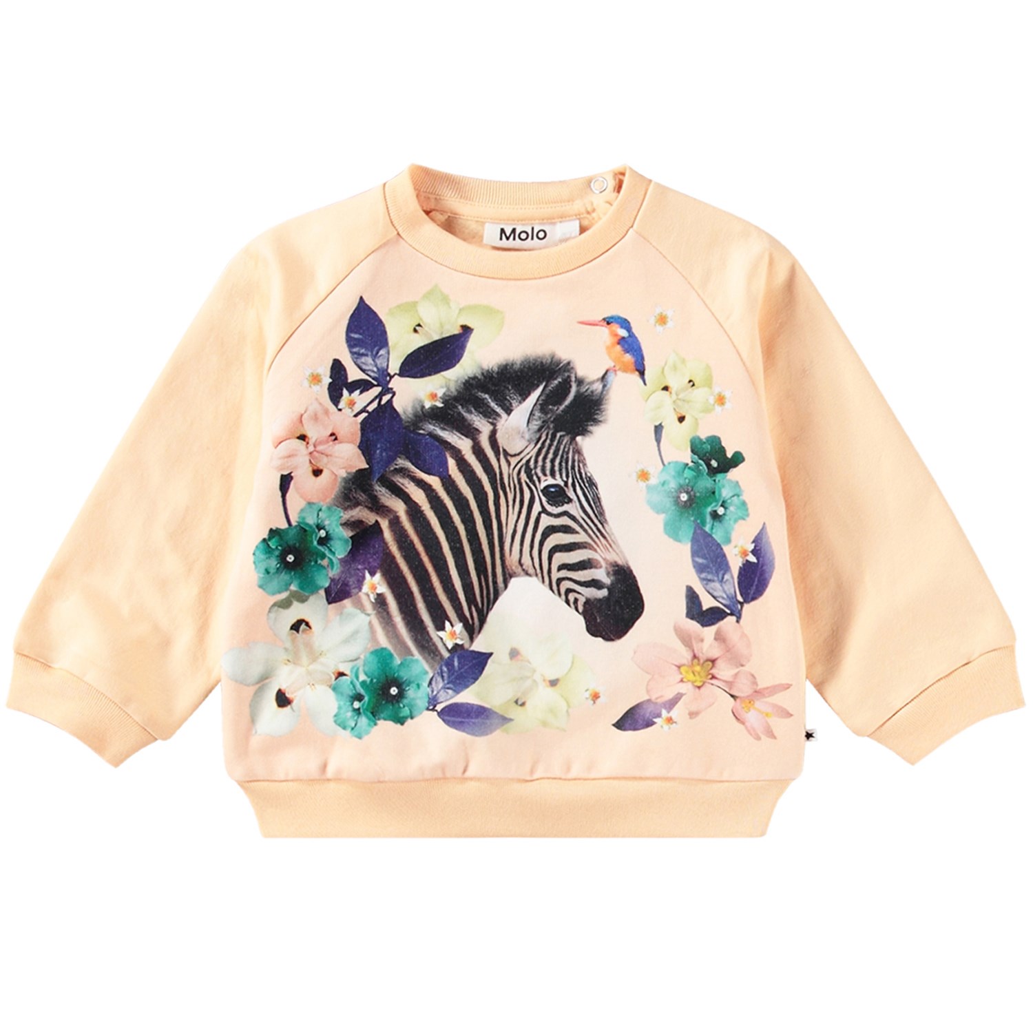 Disc - Floral Zebra - Soft and warm peach sweatshirt for little ones in ...