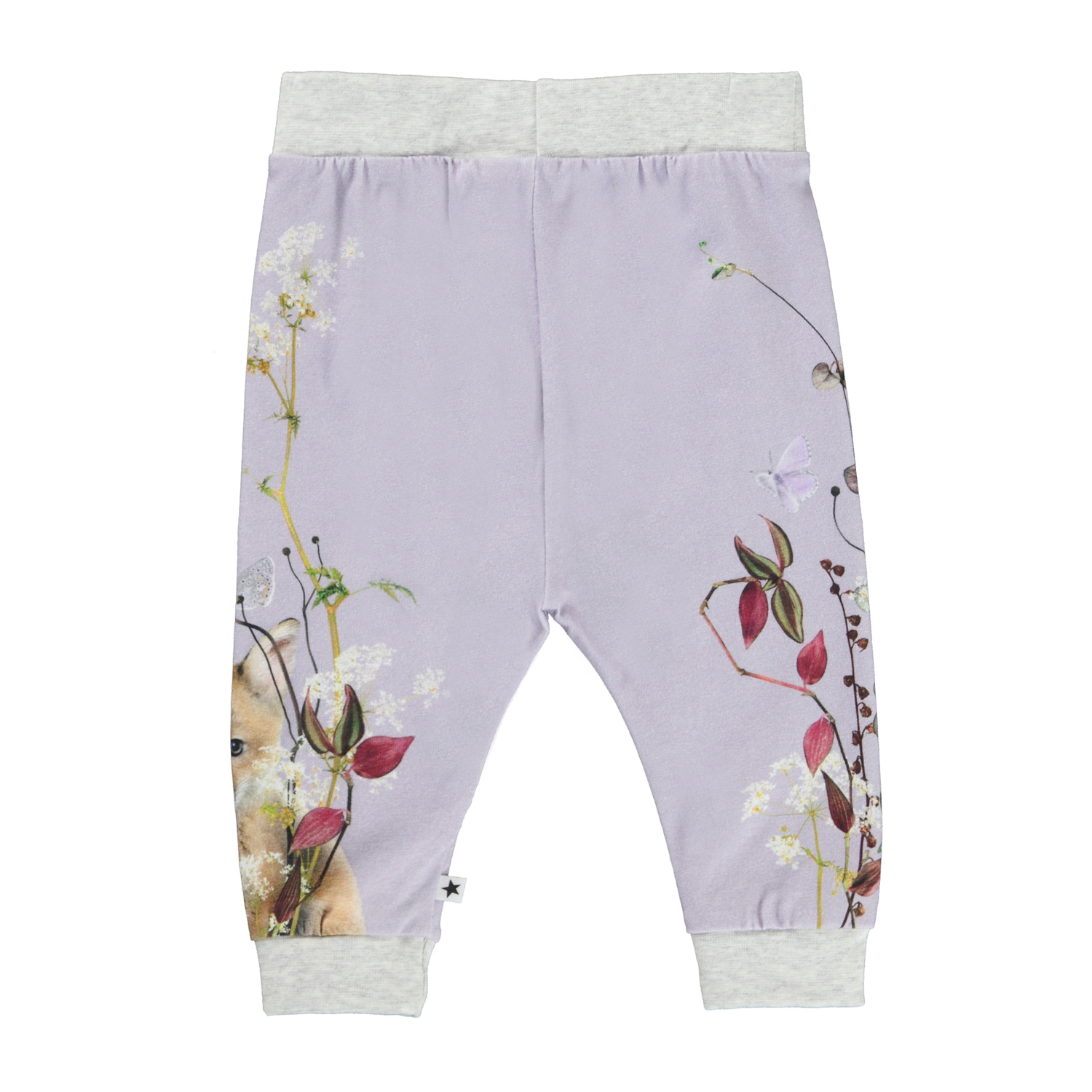 Susanne - Fox And Flora - Öko helllila Babyhose mit Fuchs - Molo