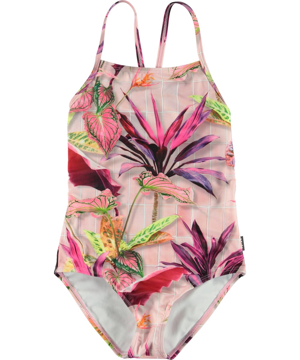 Neda - Tiles - Rosa UV Badeanzug mit Blumen - Molo