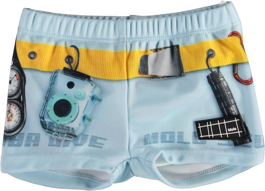 Nansen - Baby Scuba - UV baby zwemboxer in lichtblauw met duikspullen ...