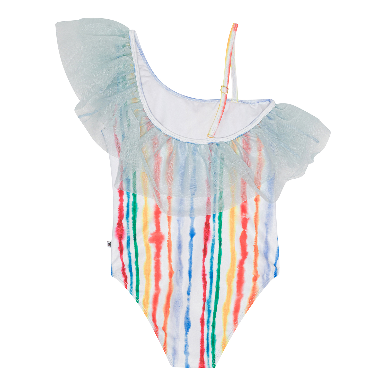 Nilla - Watercolours - Kleurrijke badpak met chiffon boord en ...