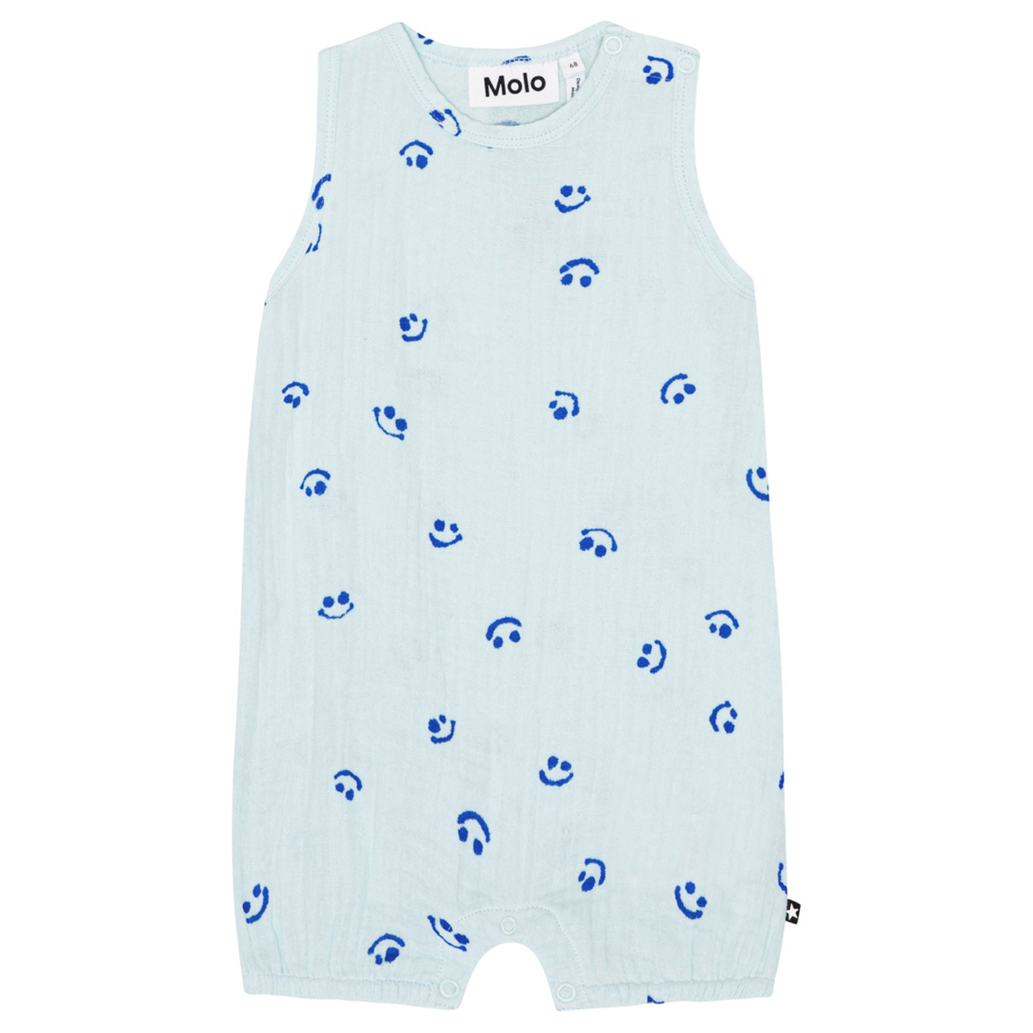 Forever - Aquarelle Smile - Light blue baby romper in organic cotton ...