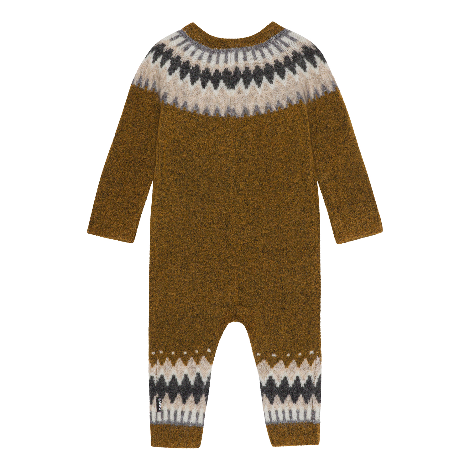 Frej - Nordic Neutral - Brown baby romper in an alpaca/wool blend - Molo