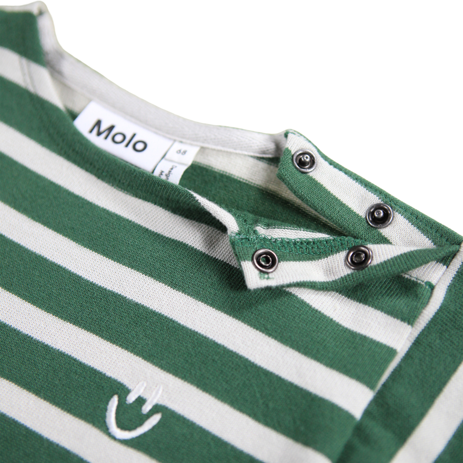 Flint - Pine Stripe - Heldragt i økologisk bomuld til baby med brede ...