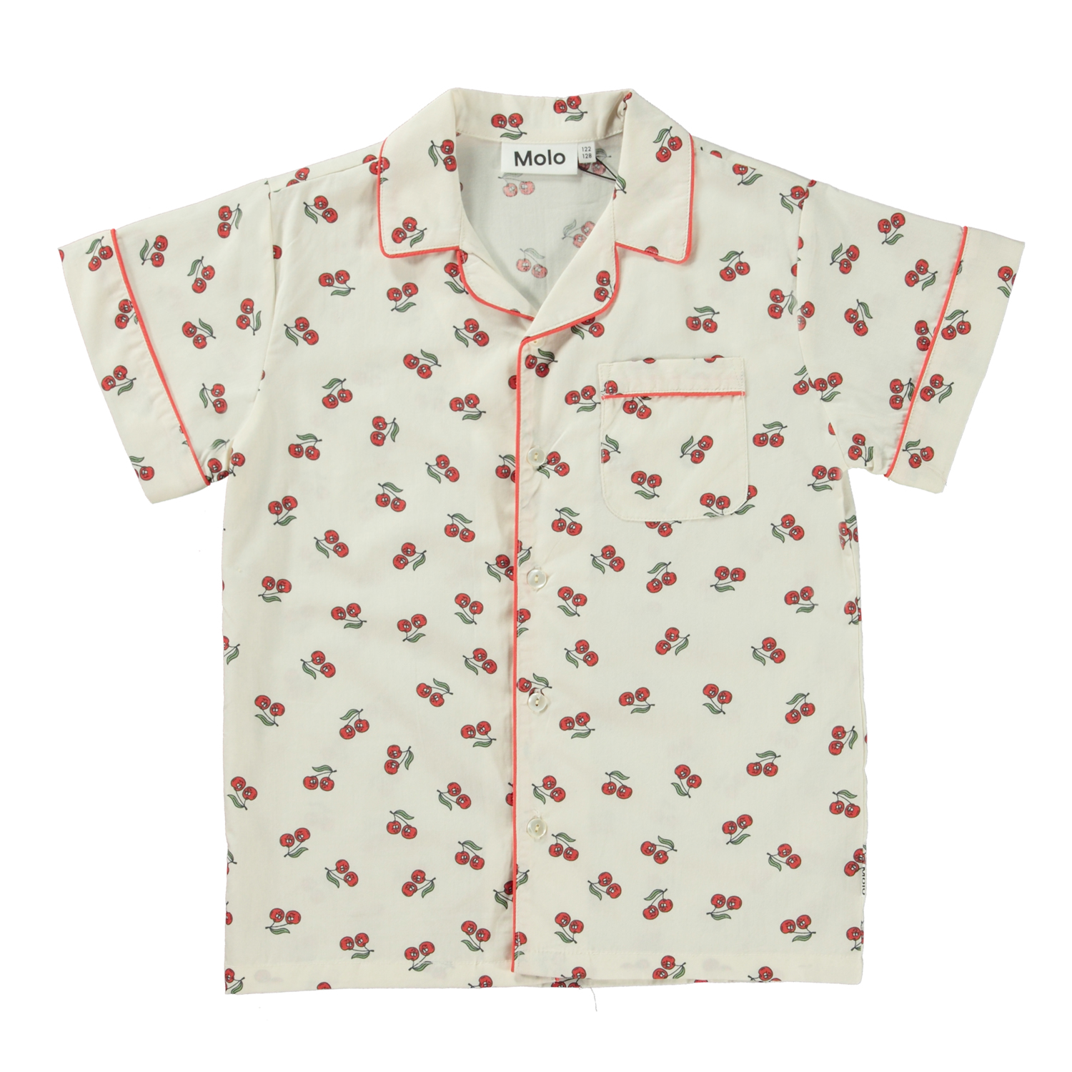 Lexi - Cherry Night - nattøjssæt i hvid med print af kirsebær - Molo