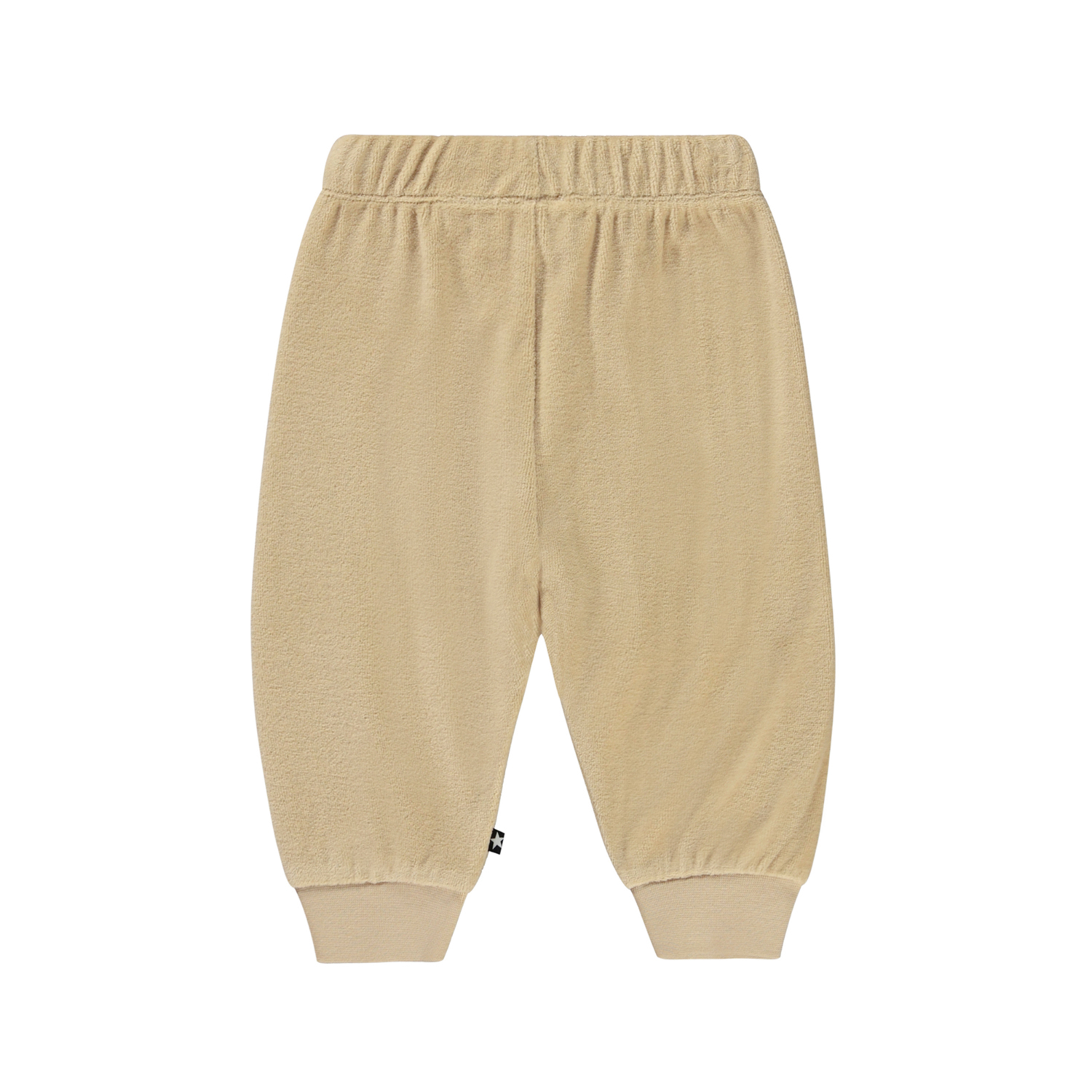 Sigo - Ridge - Beige organic baby trousers in cotton velour - Molo