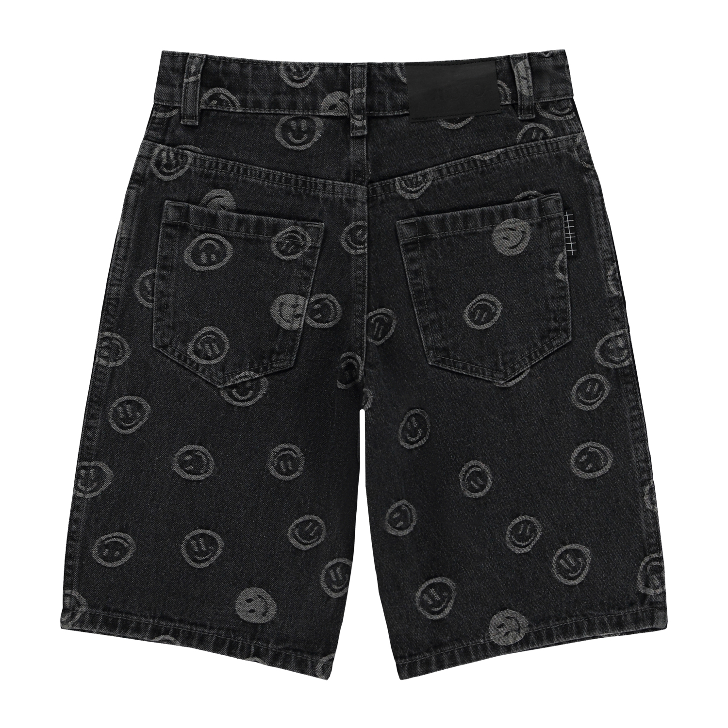 Art - Happiness Black - Black denim shorts with smiley faces - Molo