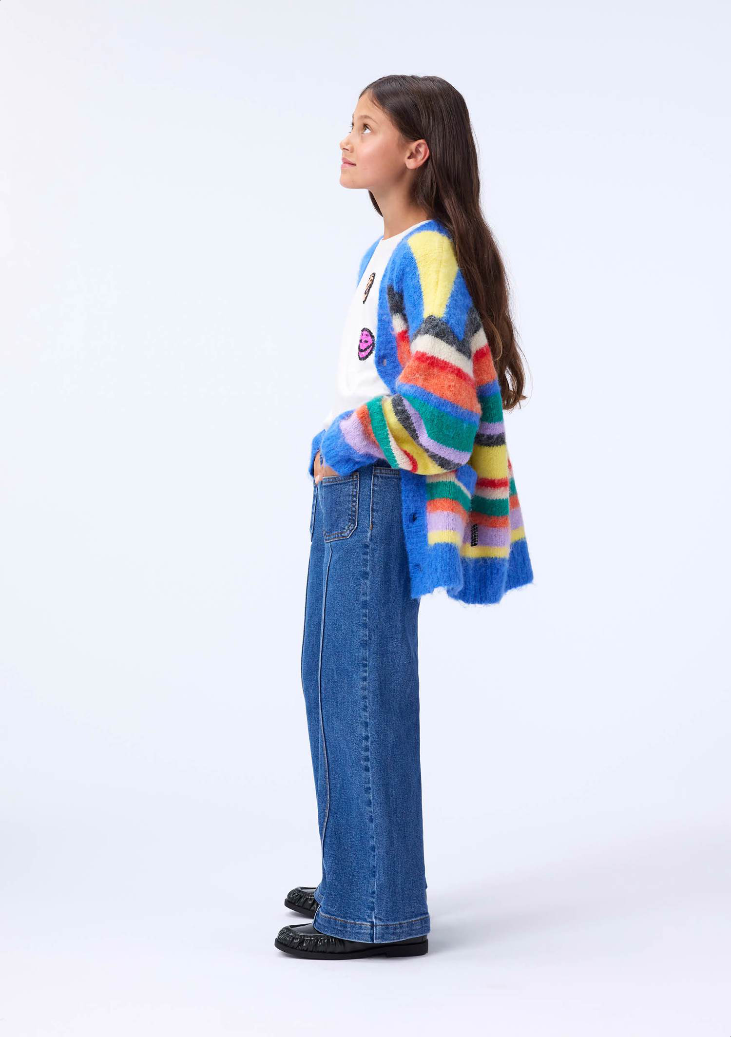 Brutus - Fuzzy Stripe - Fluffy multicolored striped cardigan for ...