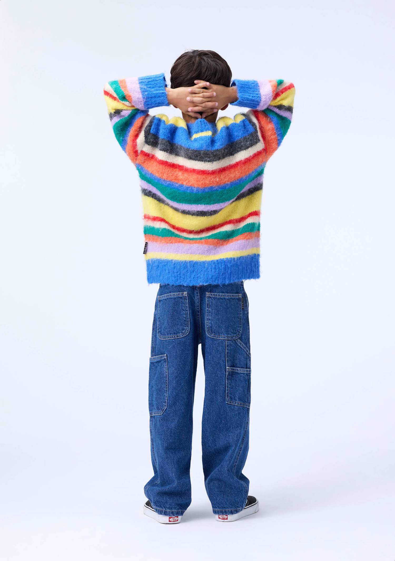 Brutus - Fuzzy Stripe - Fluffy multicolored striped cardigan for ...