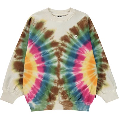 Monti - Sun Dye - Yellow organic sweatshirt with tie-dye sun print - Molo