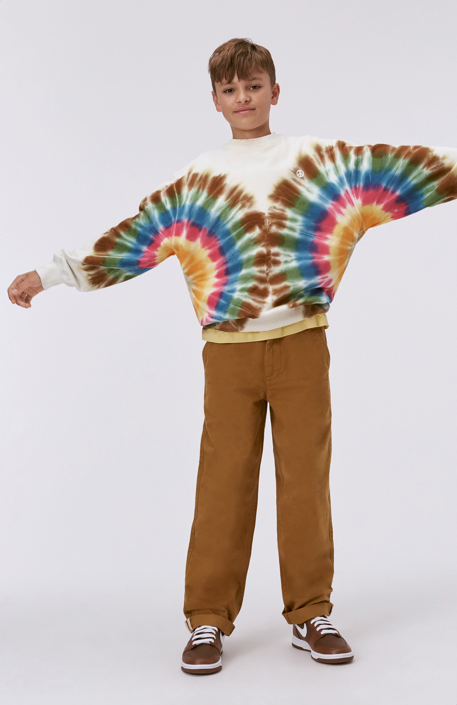 Monti - Ray Dye - Multi-coloured organic sweatshirt with placement tie ...