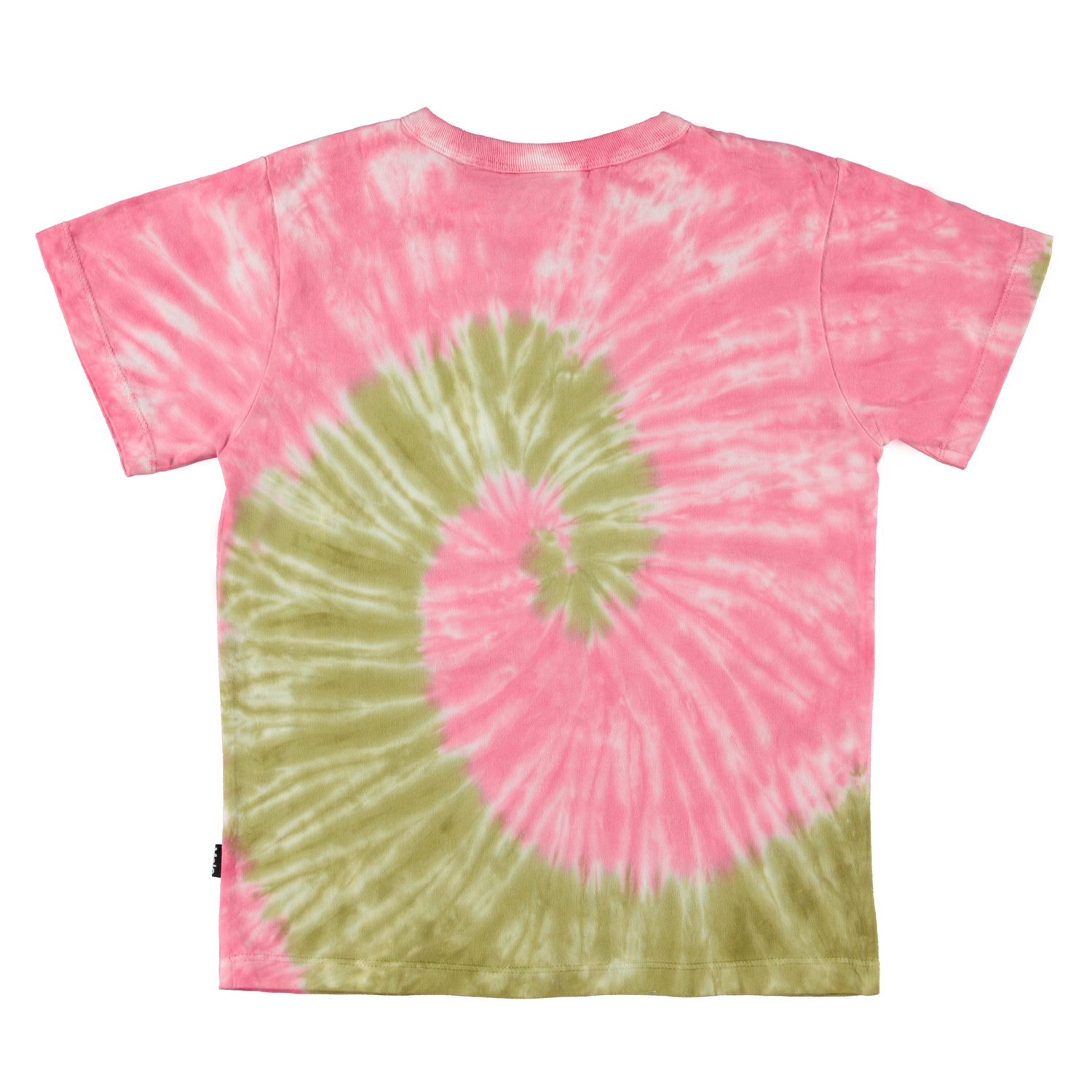 Riley - Pink Swirl - Organic tie-dye t-shirt in pink and green spiral ...