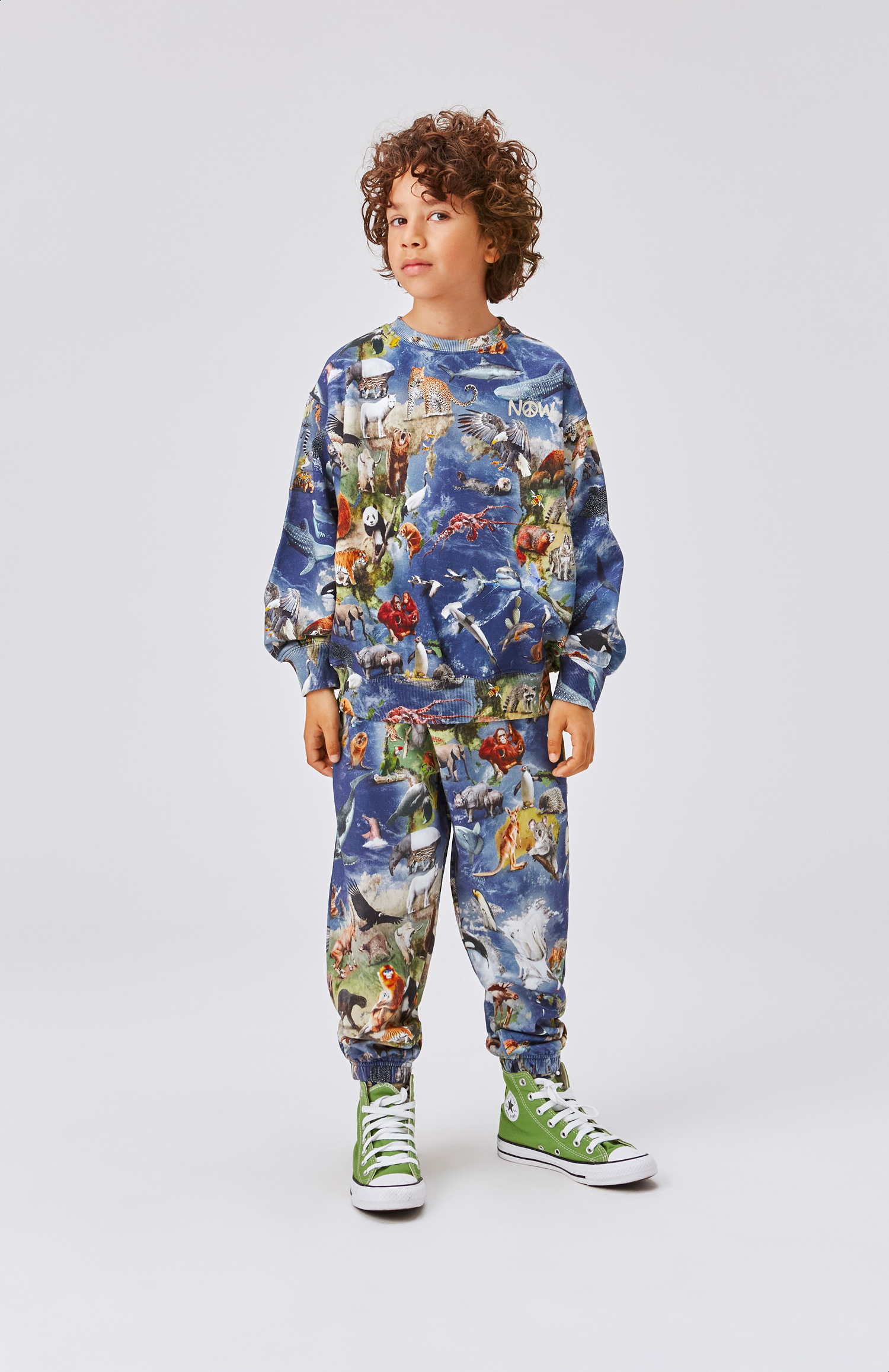 Monti - Amazing Earth - Unisex sweatshirt i blå med dyre print - Molo