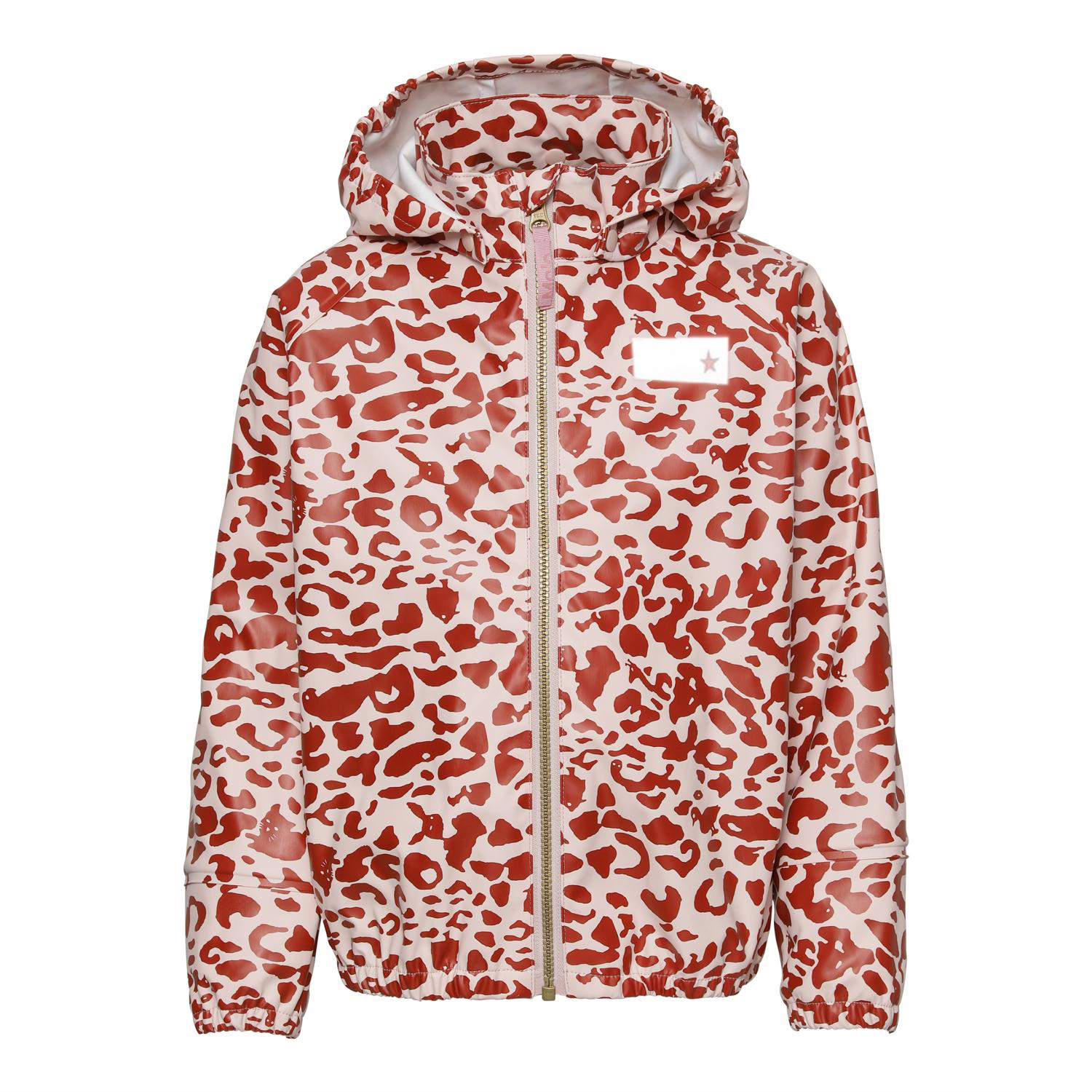 Wade - Leo Red - Gerecyclede regenkleding in luipaardprint - Molo