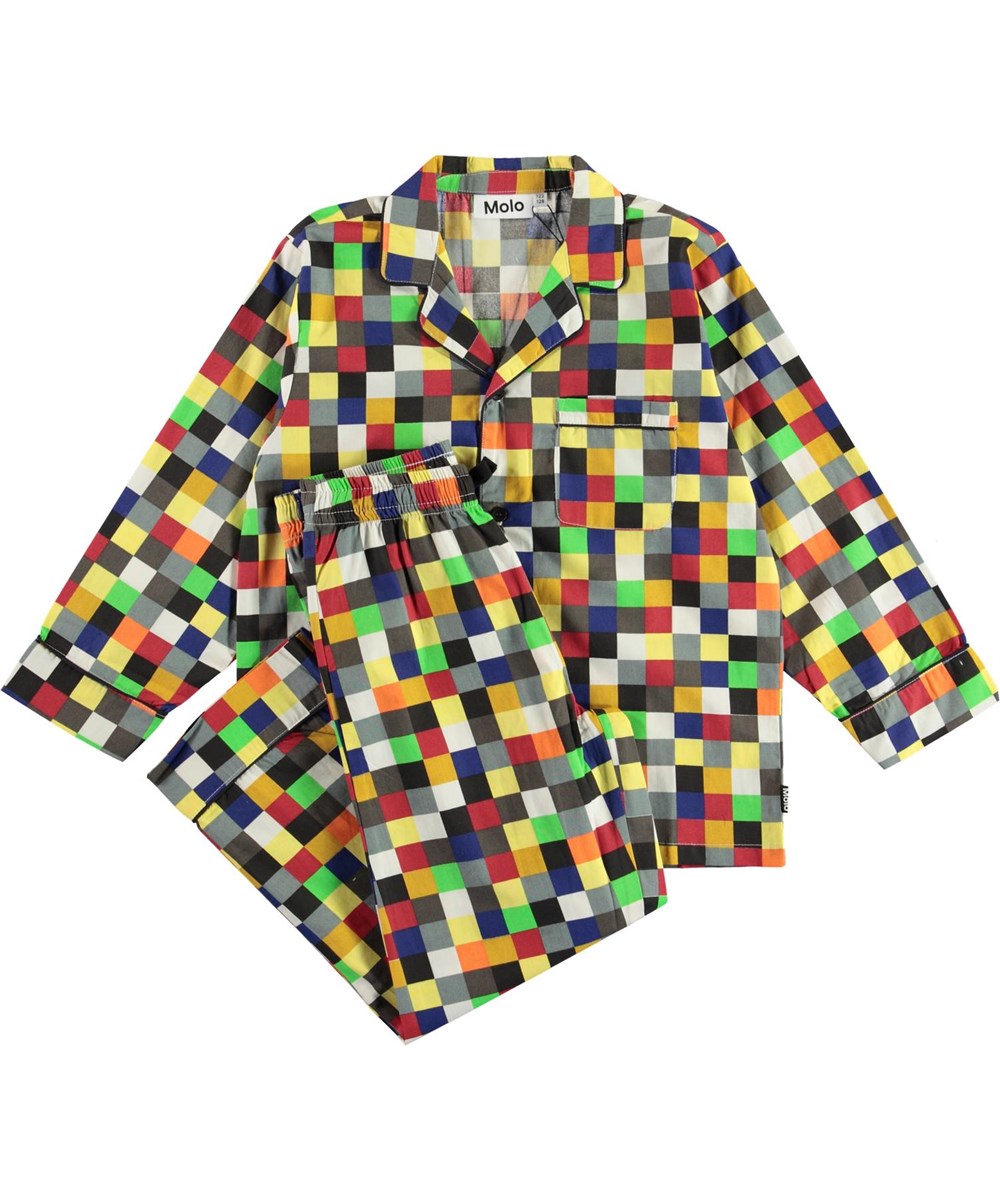 Lex - Pixels - Plaid organic pyjamas - Molo