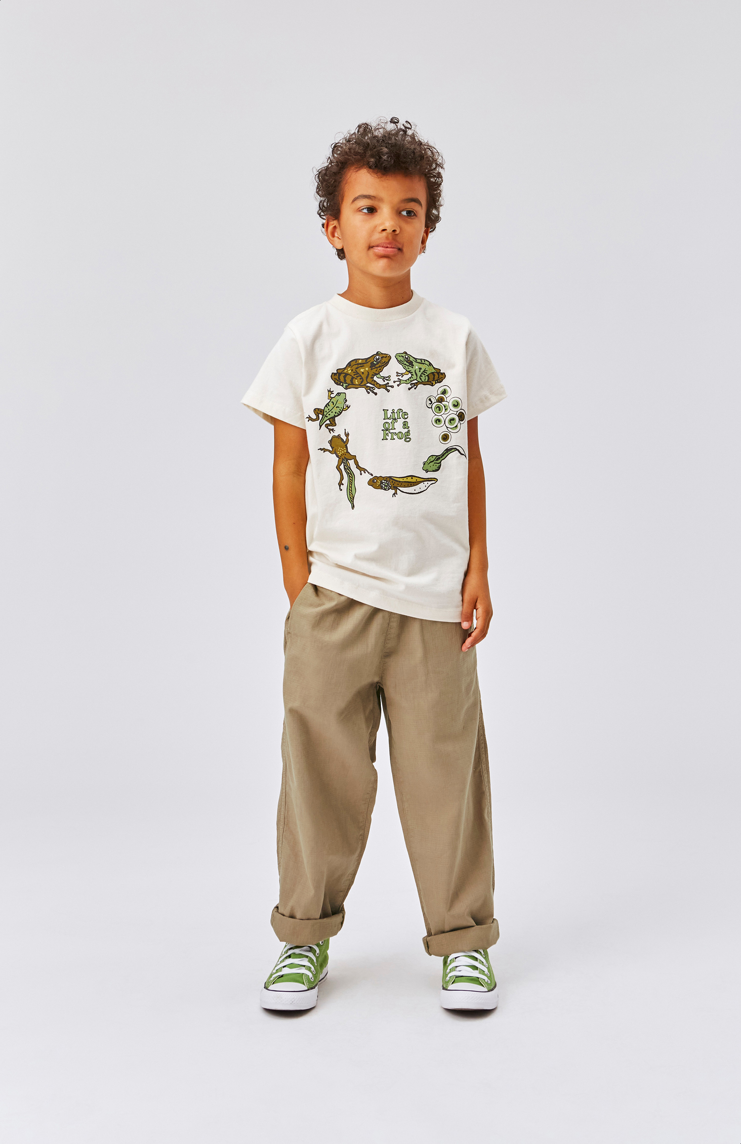 Aster - Covert Green - Sand coloured cotton trousers - Molo