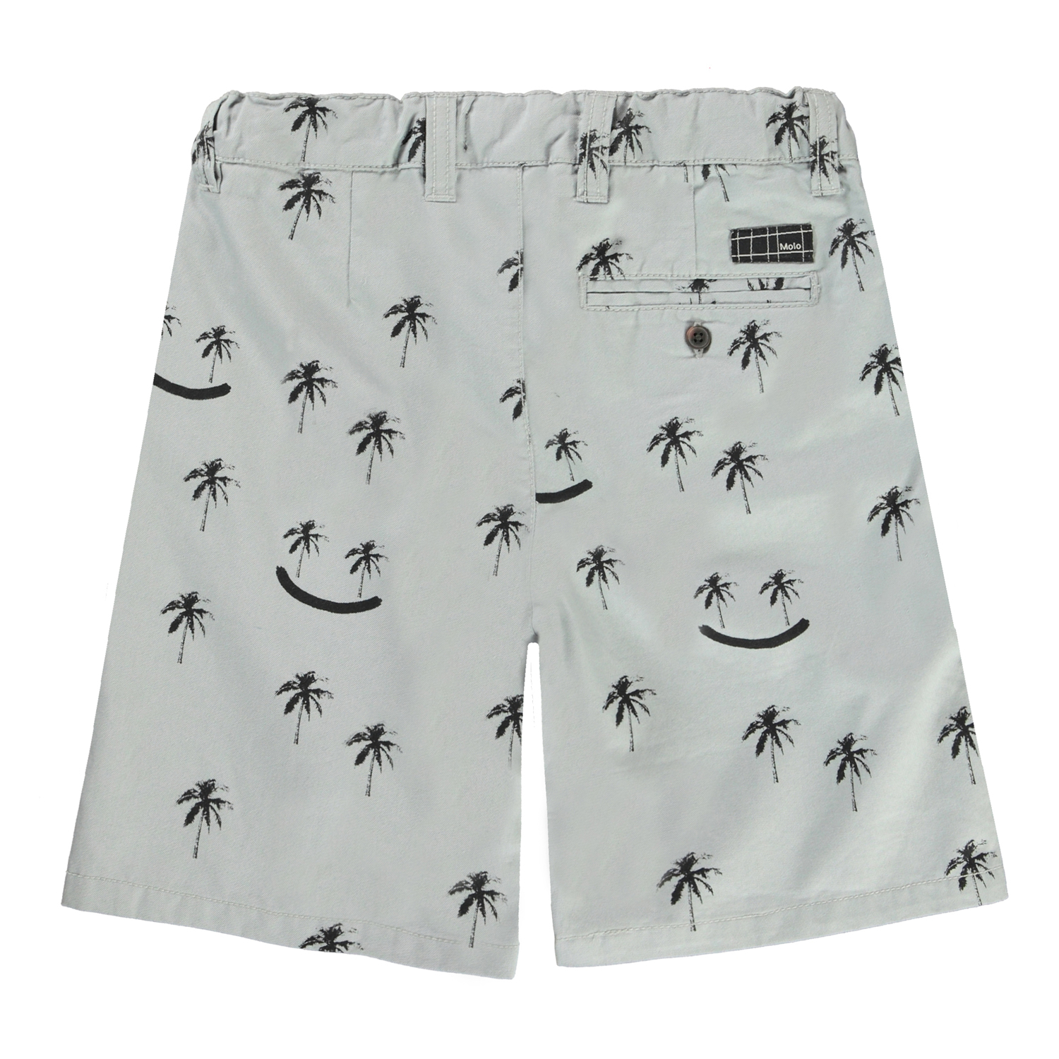 Ajvin - Happy Palmtrees - Grey shorts with black palm trees - Molo