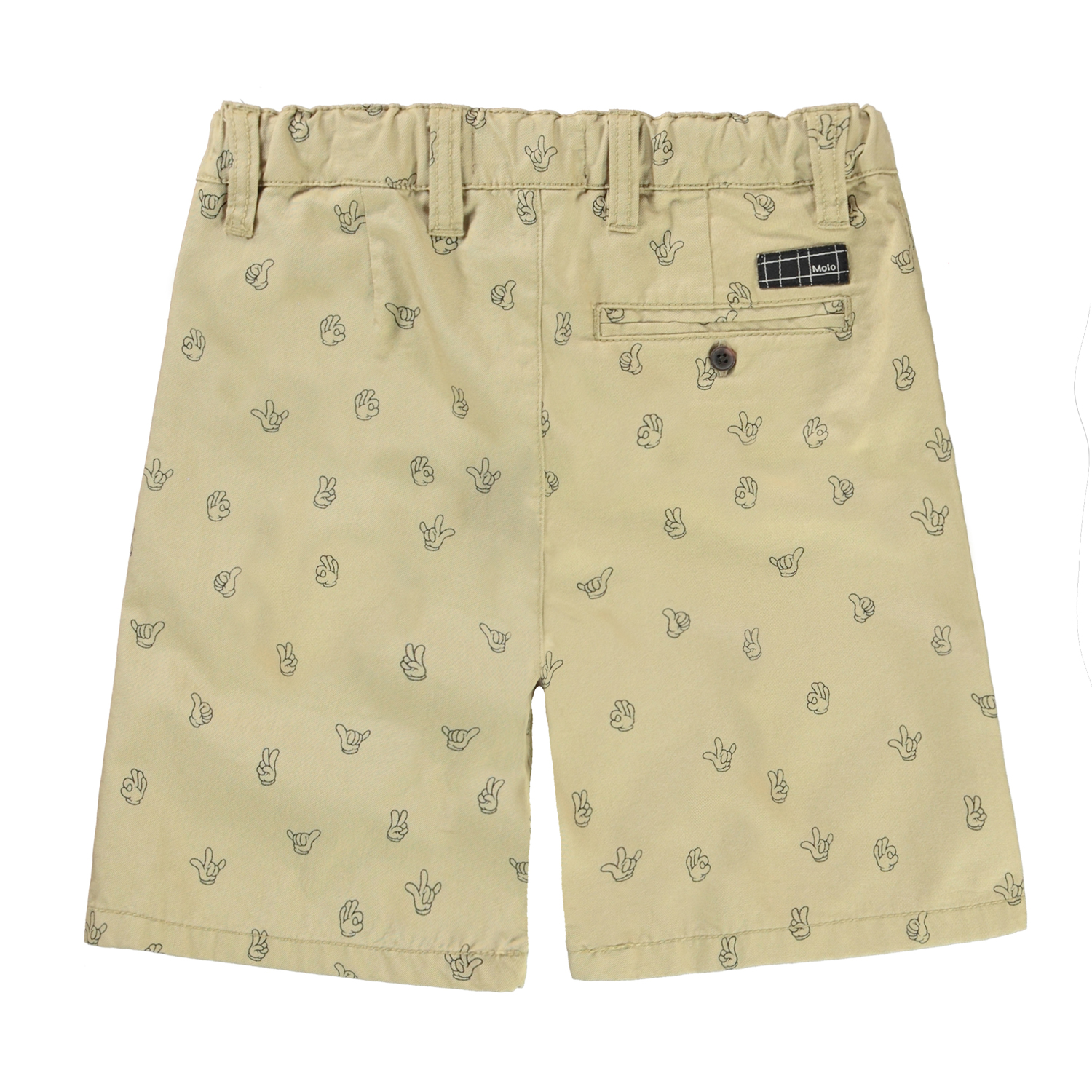 Ajvin - Mini Hands - Beige shorts with hand sign print - Molo