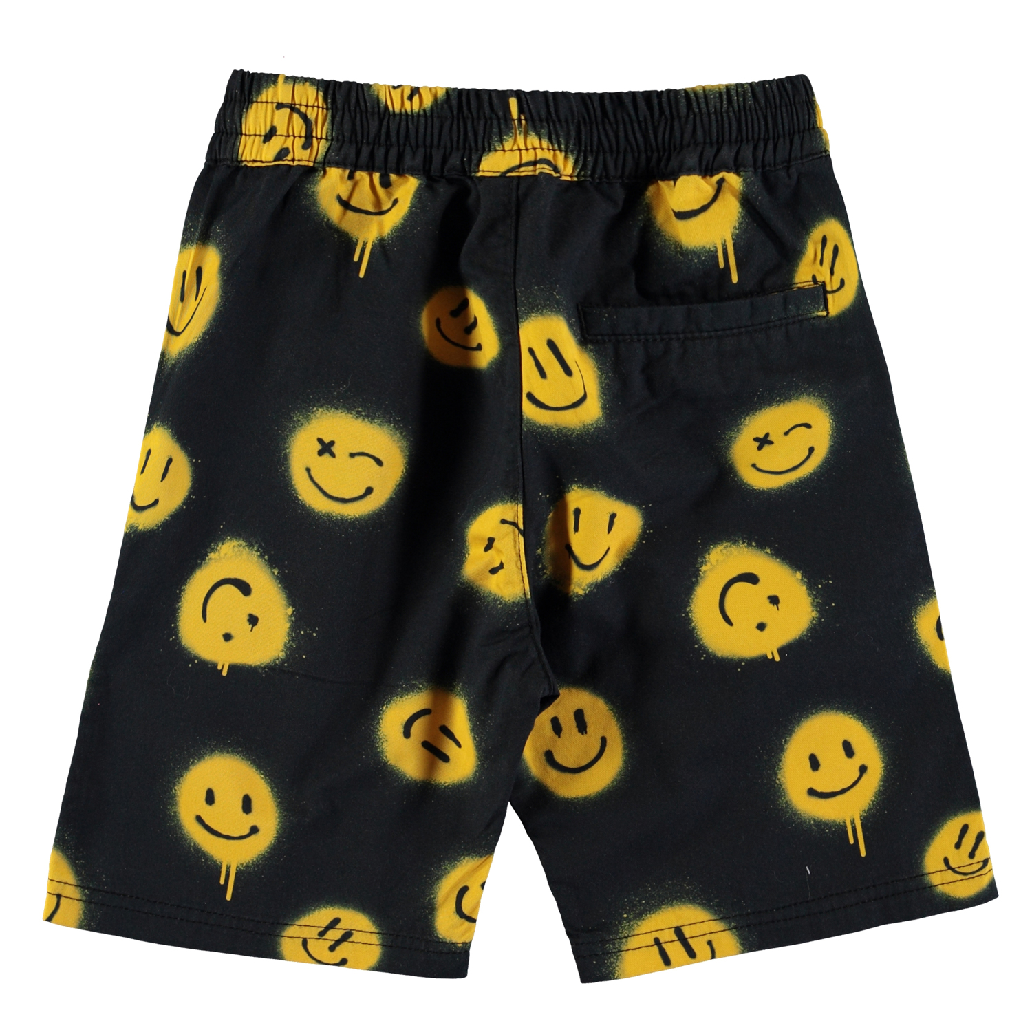 Avart - Smiles - Black shorts with yellow grafitti smiley faces - Molo