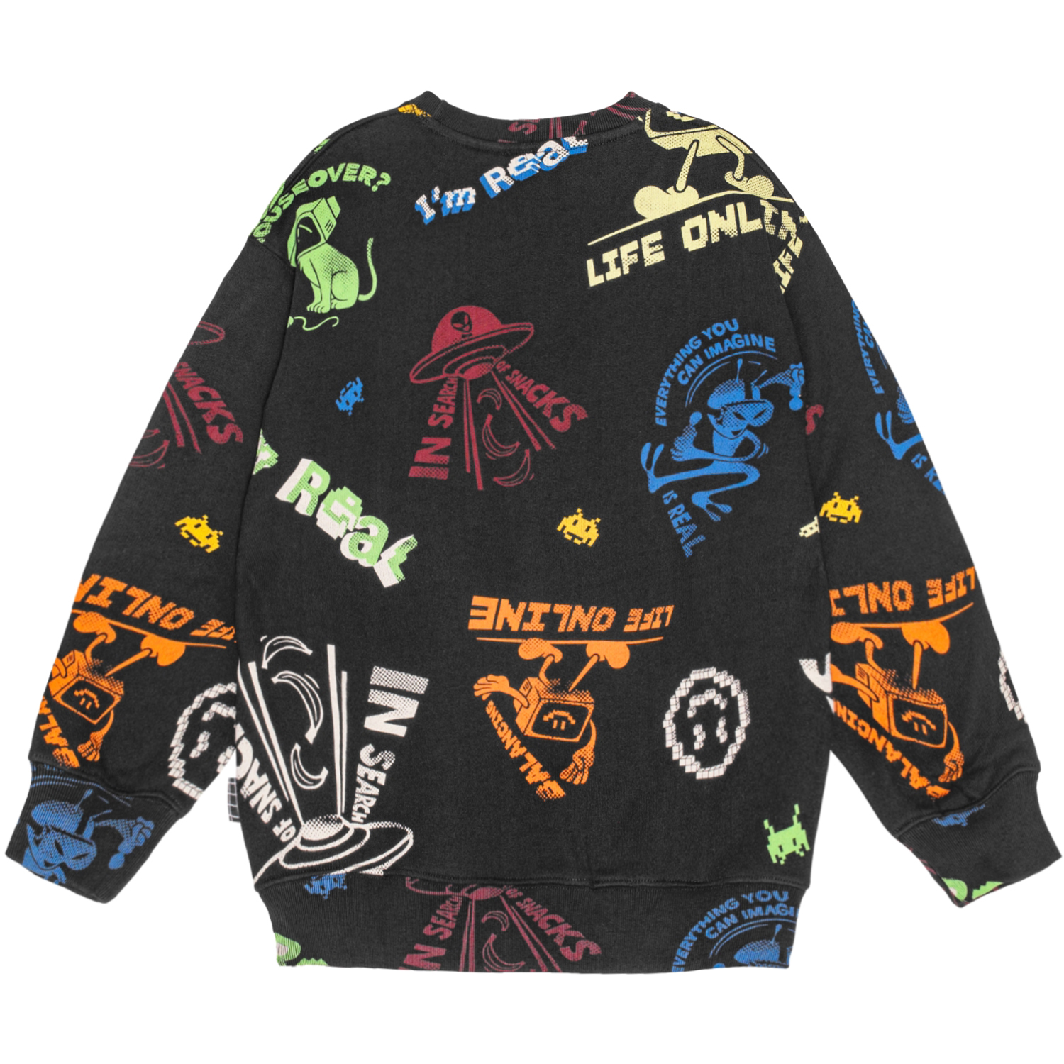 Monti - Cartooniverse - Black sweatshirt with a loose fit and comic ...