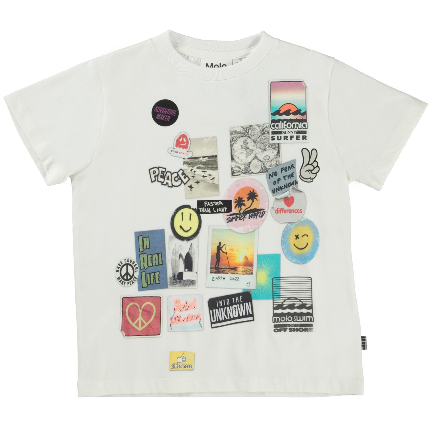 Rame - Stickers - White organic t-shirt with sticker print - Molo