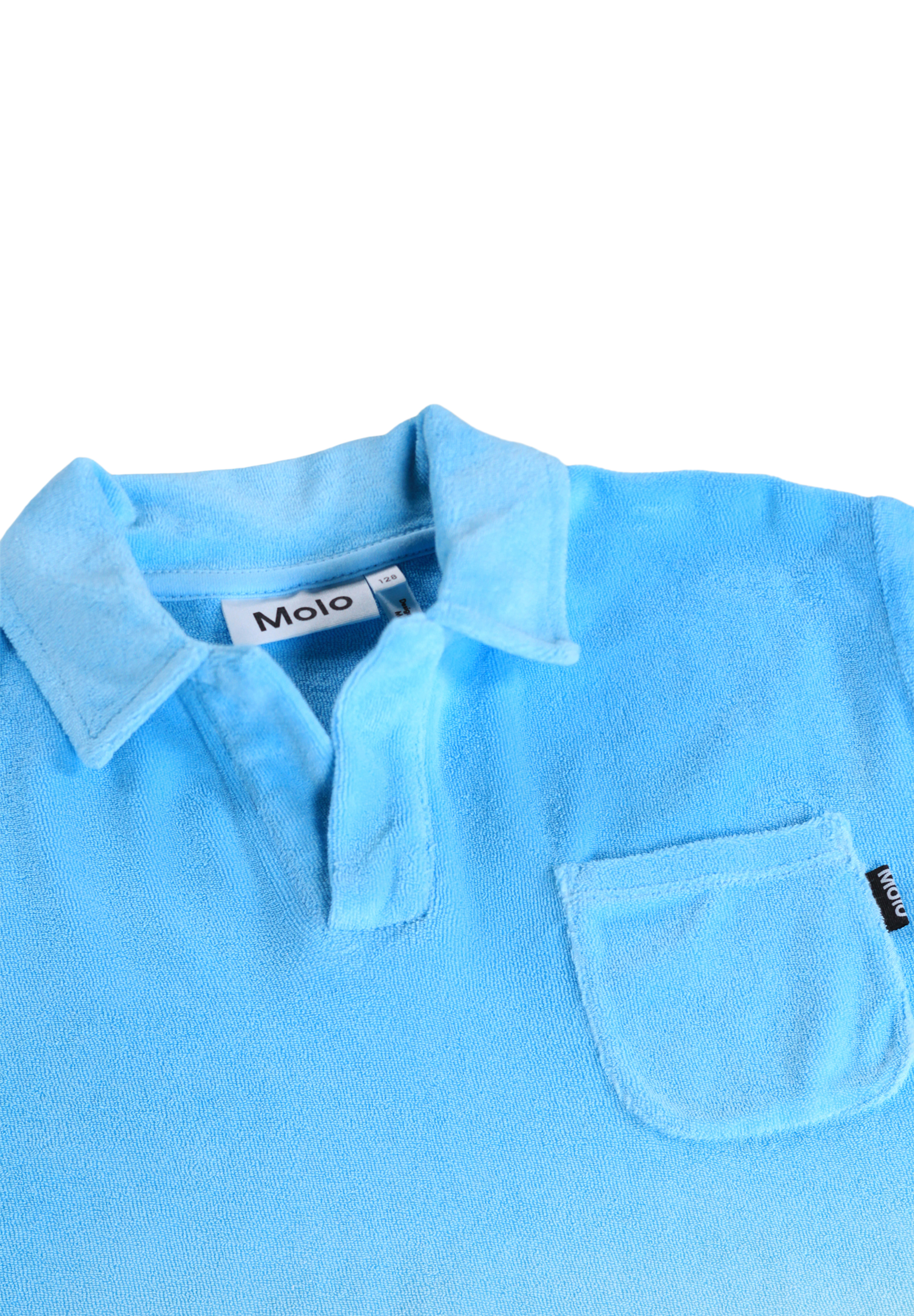 Randel - Blue Light - Blue polo T-shirt for children made of organic ...