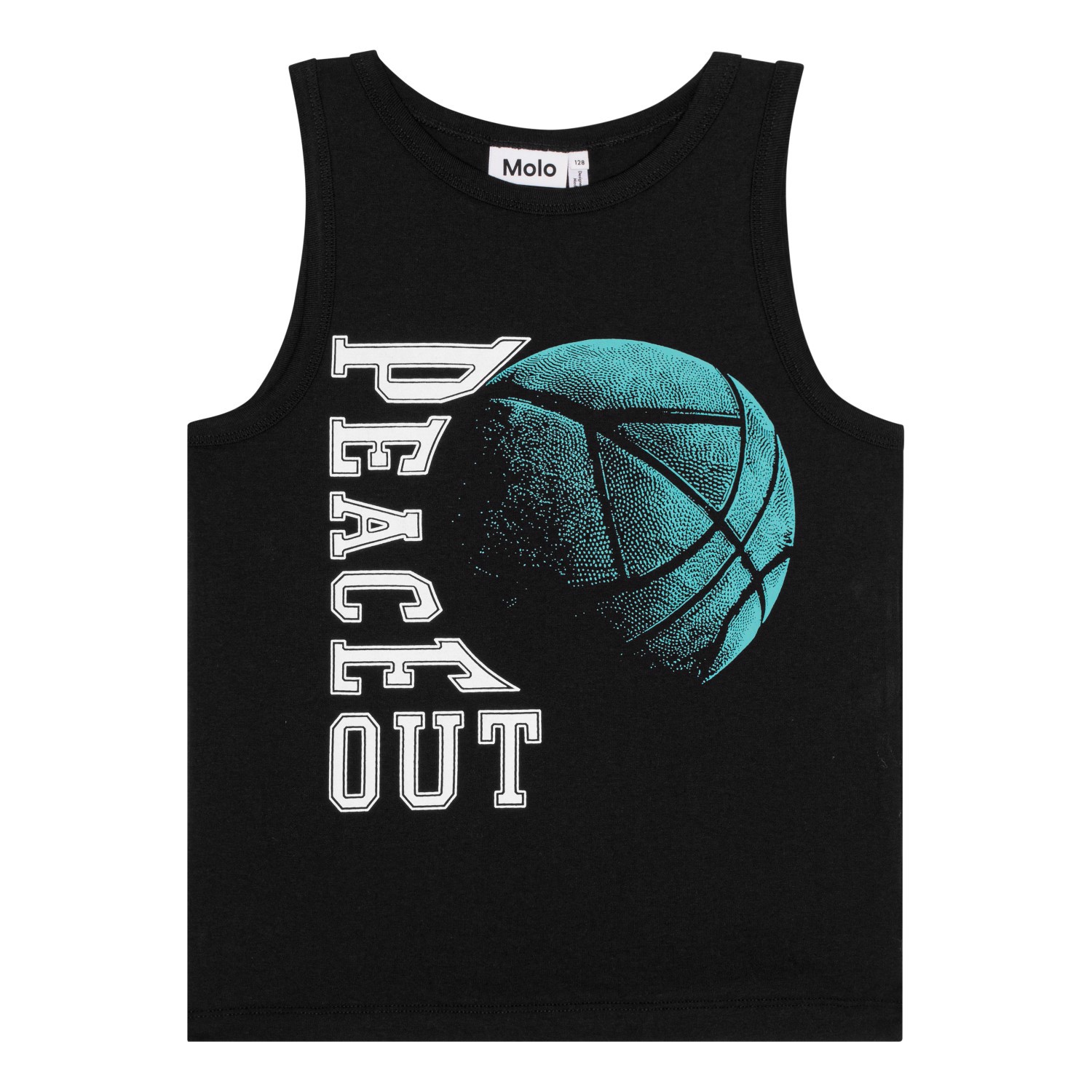 Rave - Pacific Basket - Black, organic tank top with basketball print ...