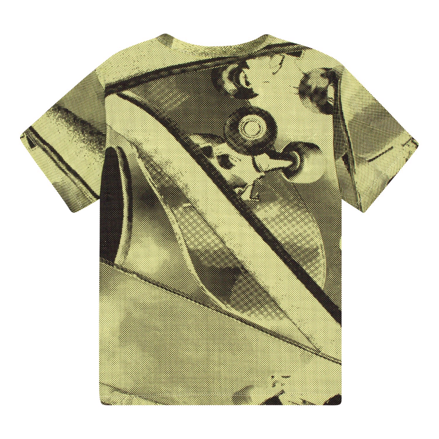 Riley - Boards - Yellow, organic t-shirt with black skate all over ...