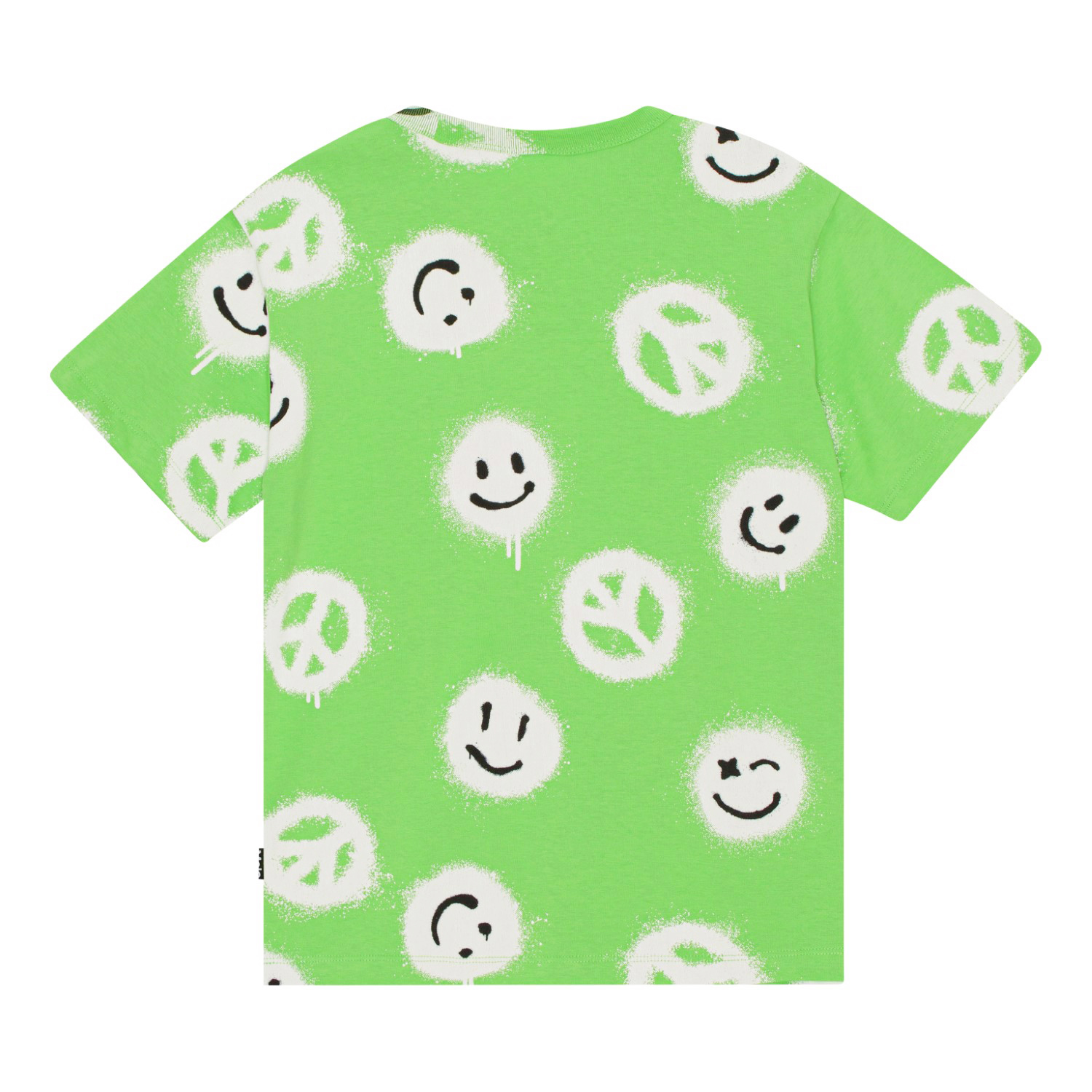 Riley - Vert Easy Peacy - Green, organic t-shirt in all over print with ...