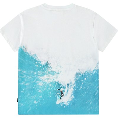 Riley - Wave Surfer - White and blue t-shirt with print for children in ...