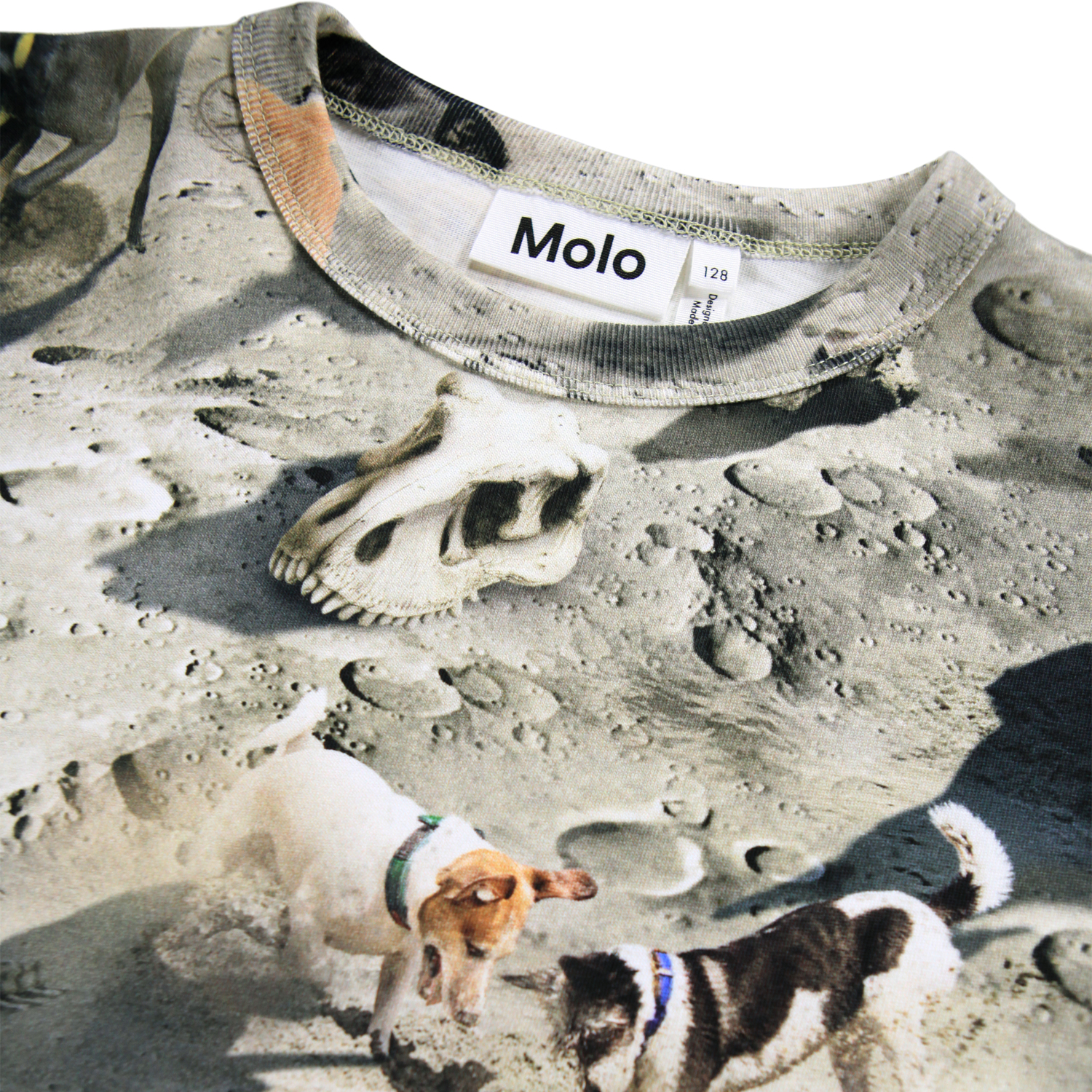 Rill - Moon Dogs - Grey long-sleeved top for children made of soft ...