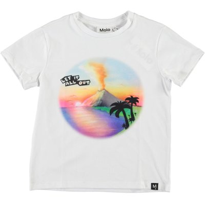 Roxo - Airbrush Volcano - White t-shirt with volcano print - Molo