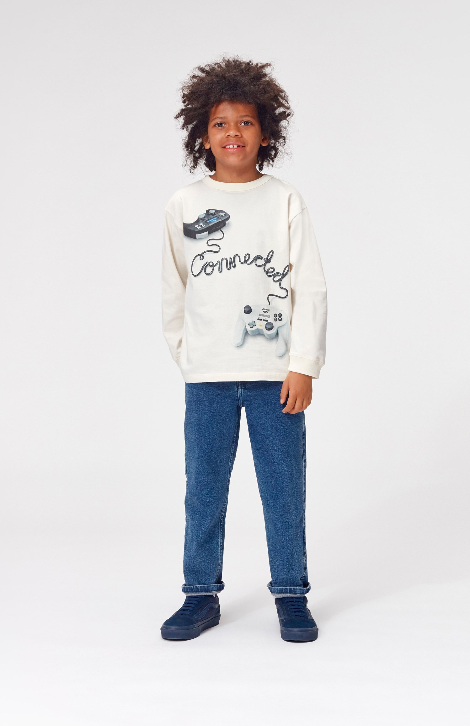 Rube - Ivory - White long sleeve t-shirt with controller print - Molo