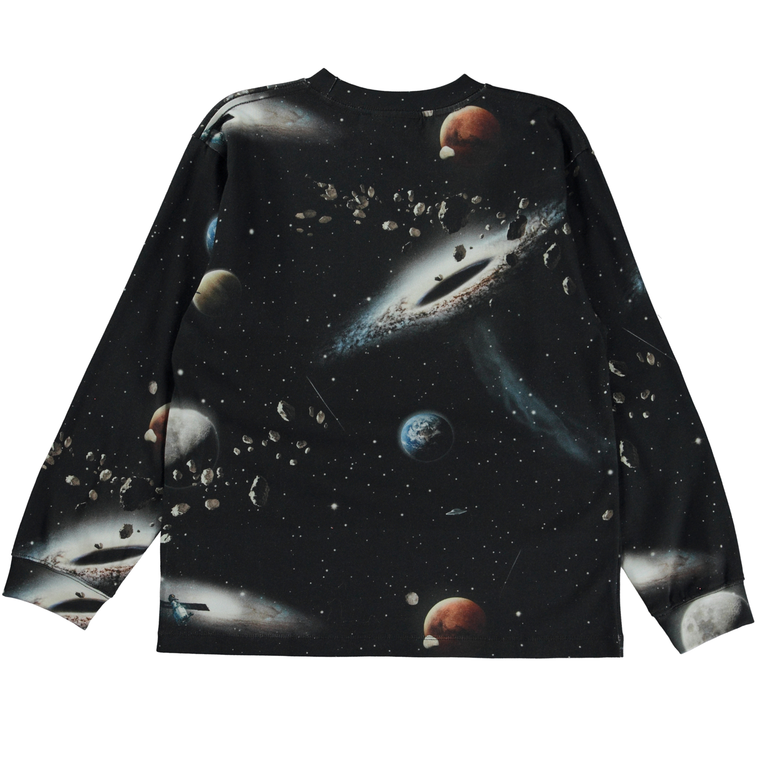 Rube - Make Space - Black organic long sleeve t-shirt with all over ...