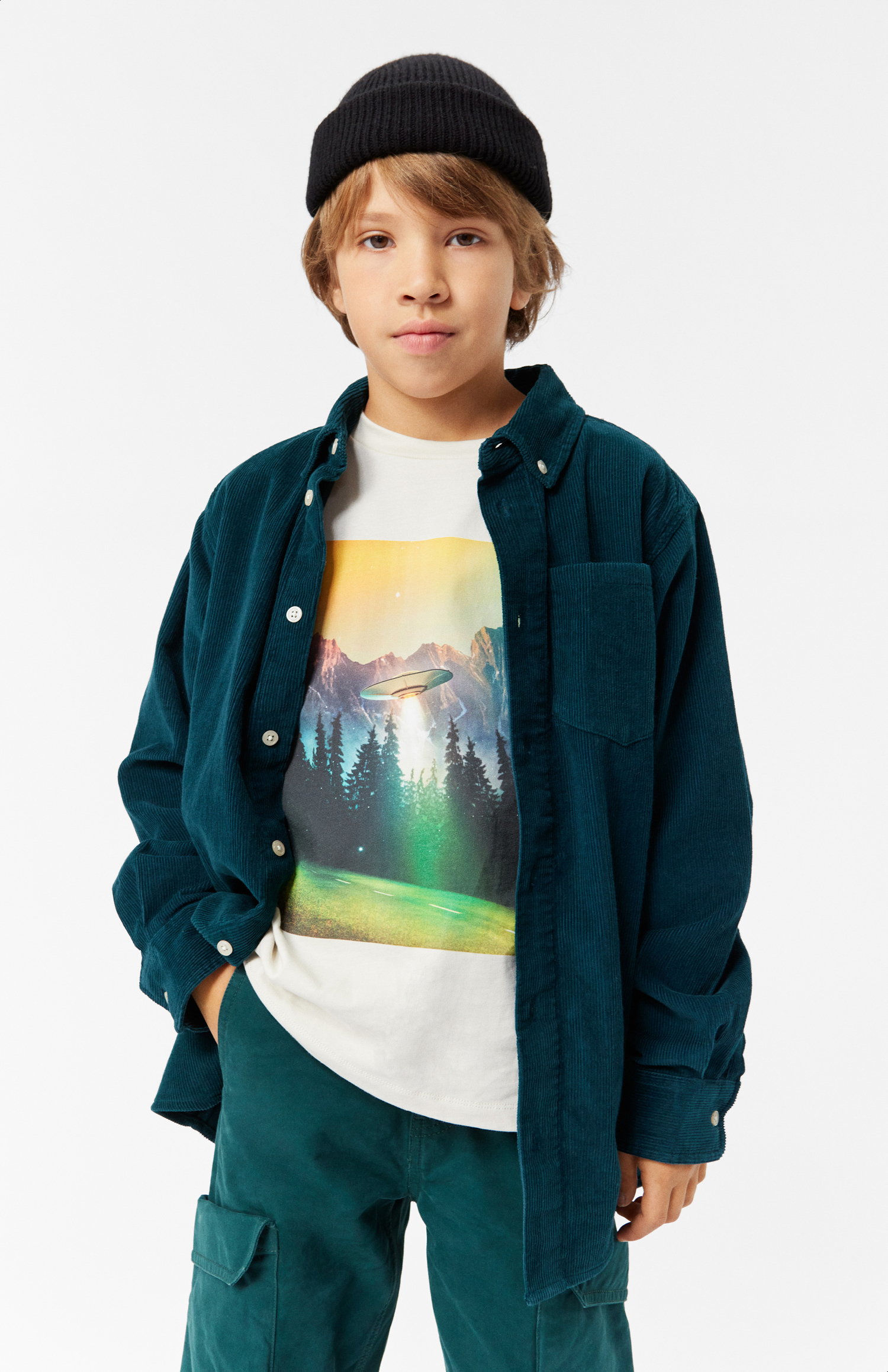 Rube - UFO Sighting - Off-white organic cotton top with long sleeves ...