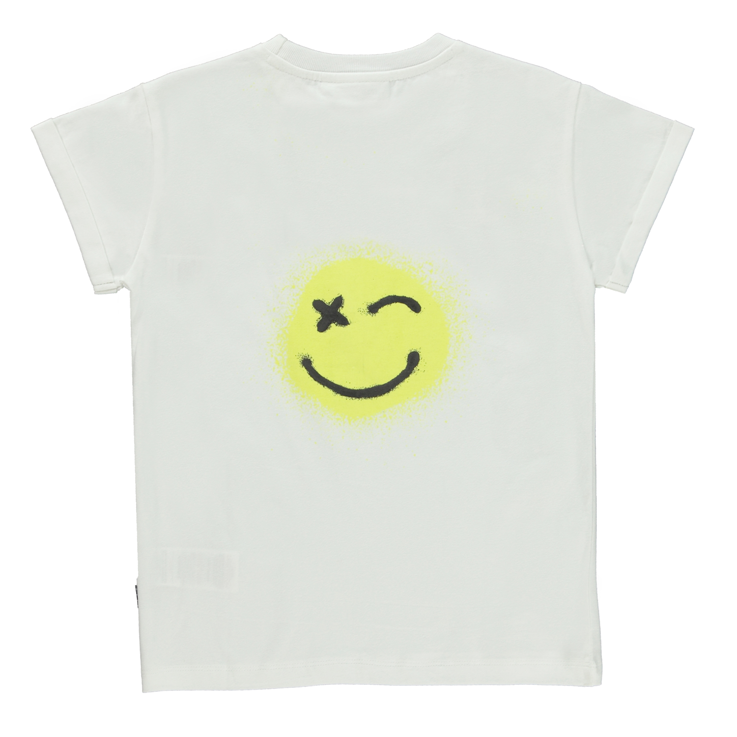 Randon - Happy Sunshine - Økologisk hvid t-shirt med gul smiley - Molo